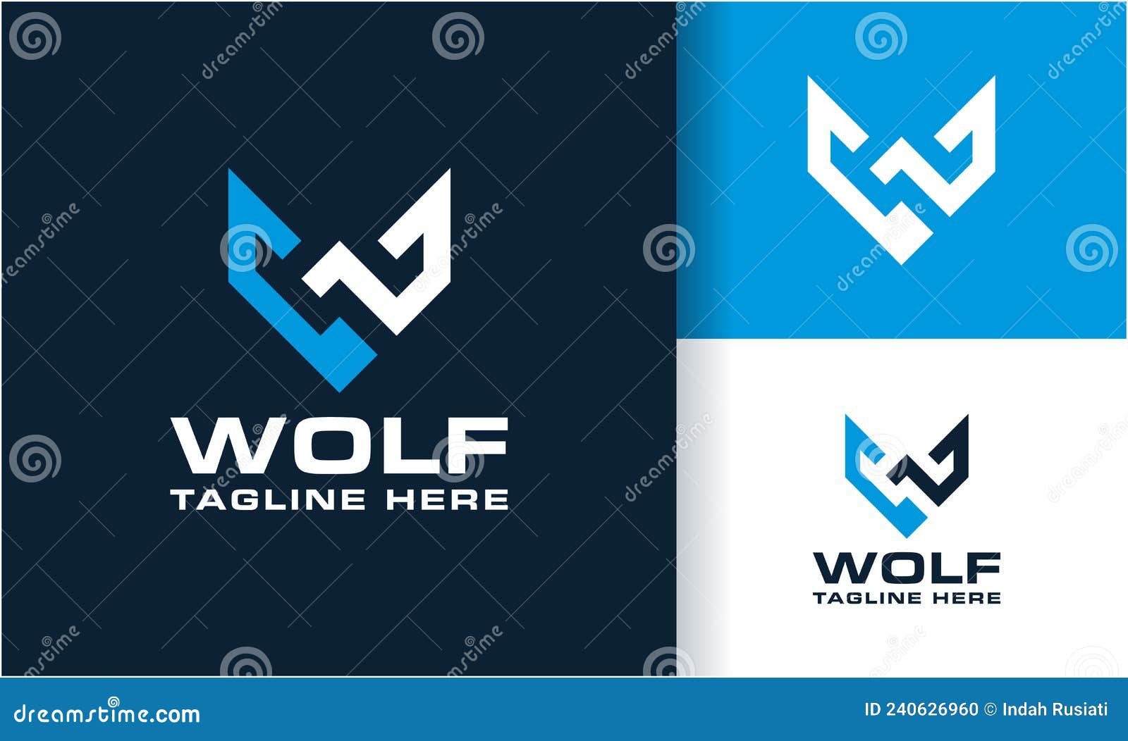 Geometric Wolf Logo with Letter W for Company Stock Photo ...