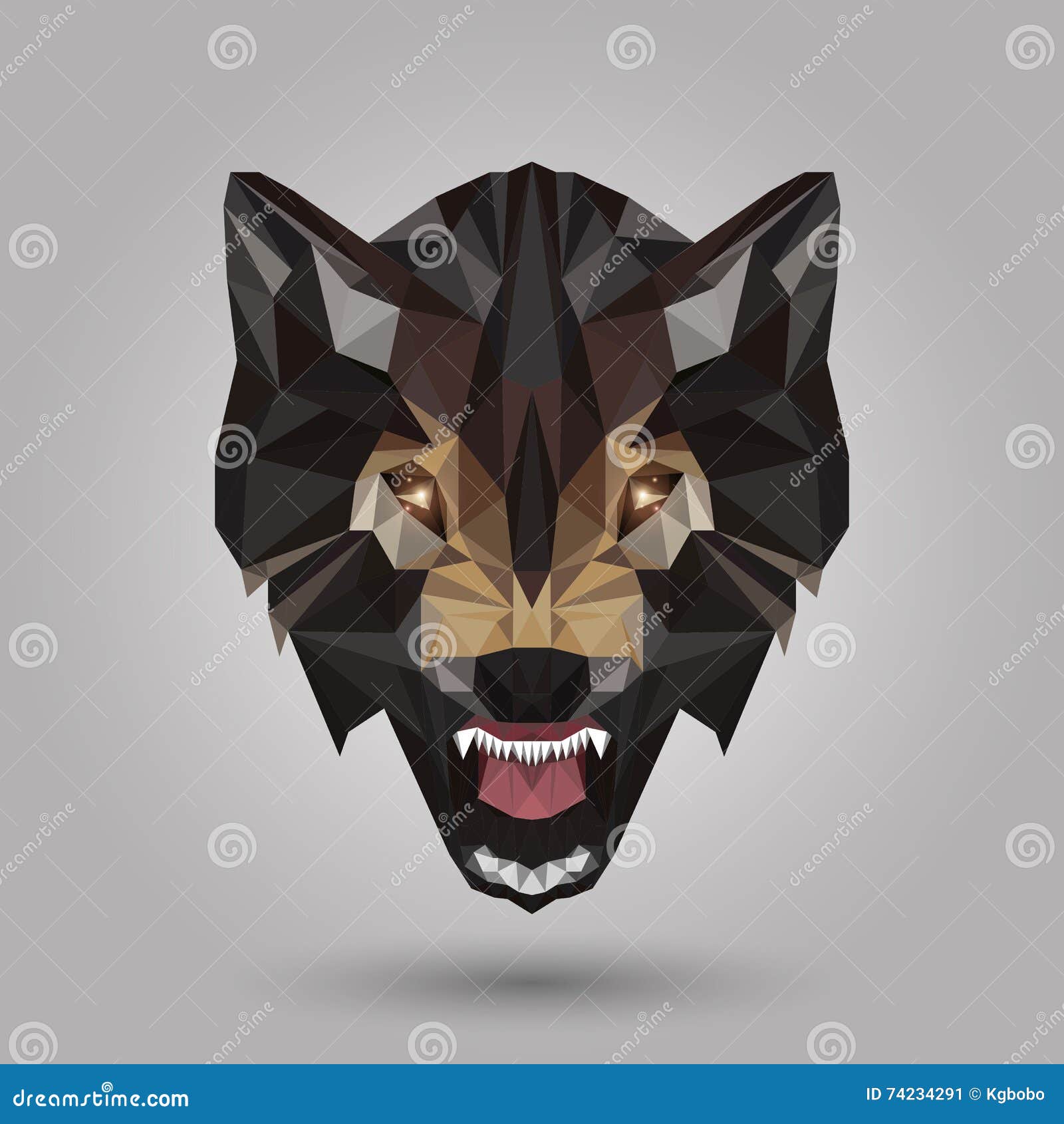 Geometric wolf stock vector. Illustration of wild, triangle - 74234291
