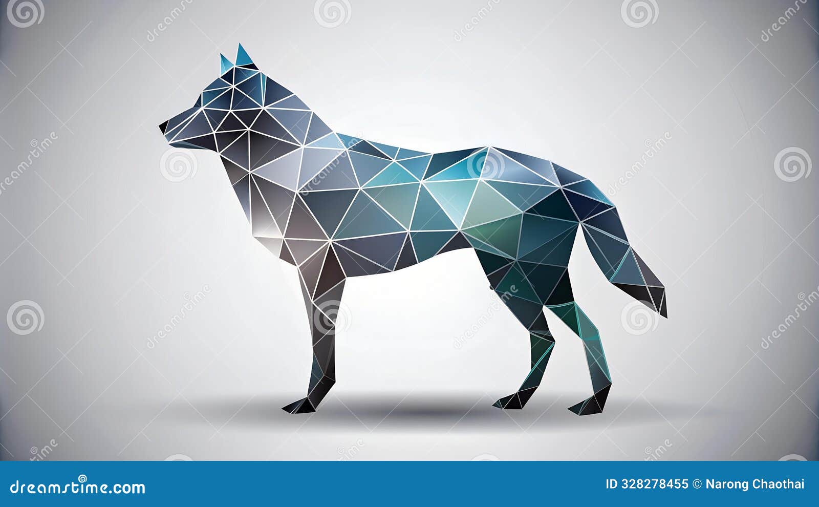 Geometric Wolf Silhouette with Negative Space AI Generated Stock ...
