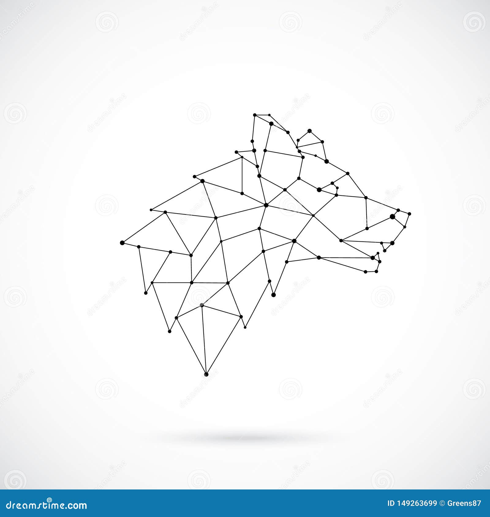 Geometric Wolf Silhouette On Triangle Background. Vector Illustration ...