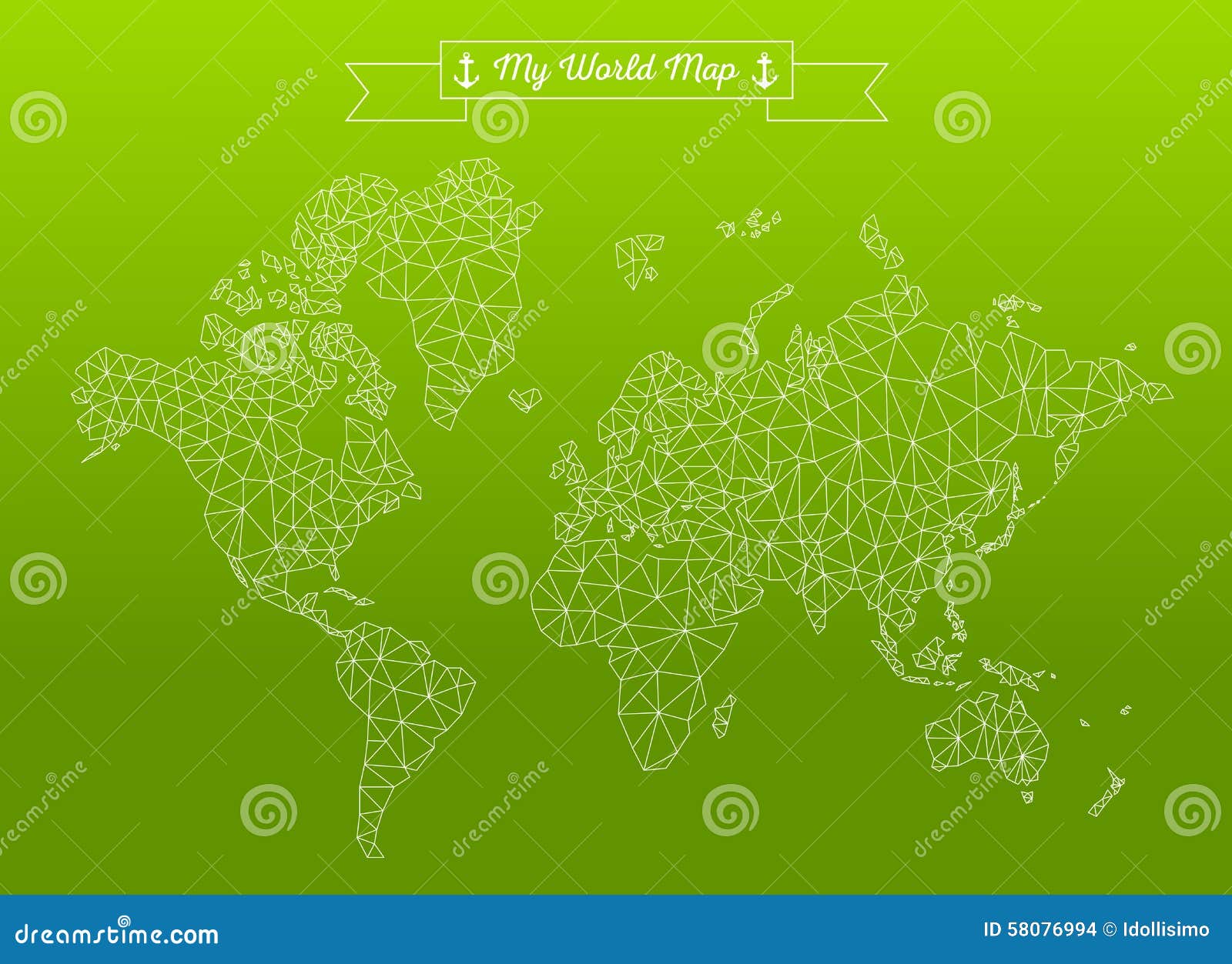 Geometric World Map stock vector. Illustration of planet - 58076994