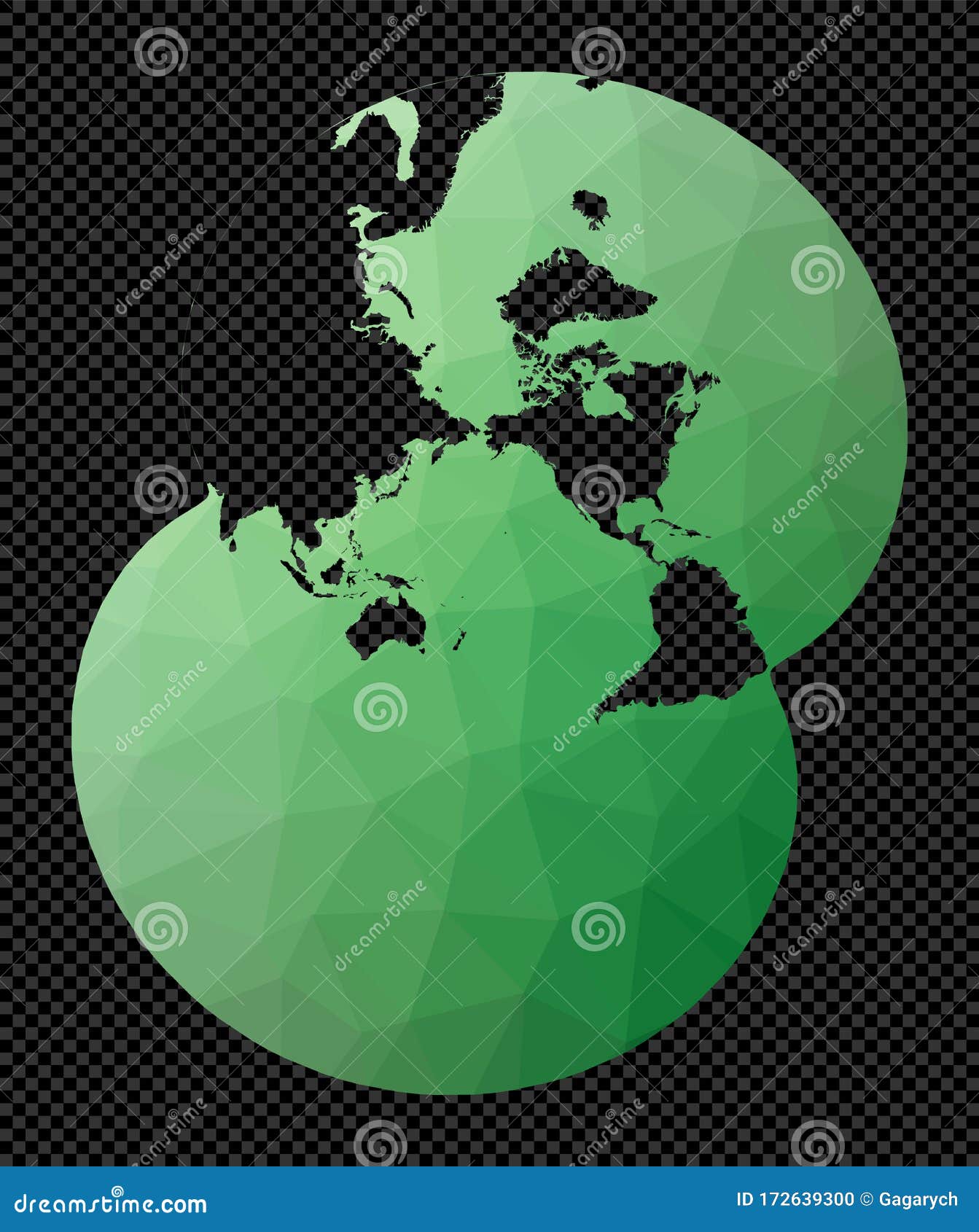 Geometric World Map. Modified Stereographic Lee. Stock Vector ...