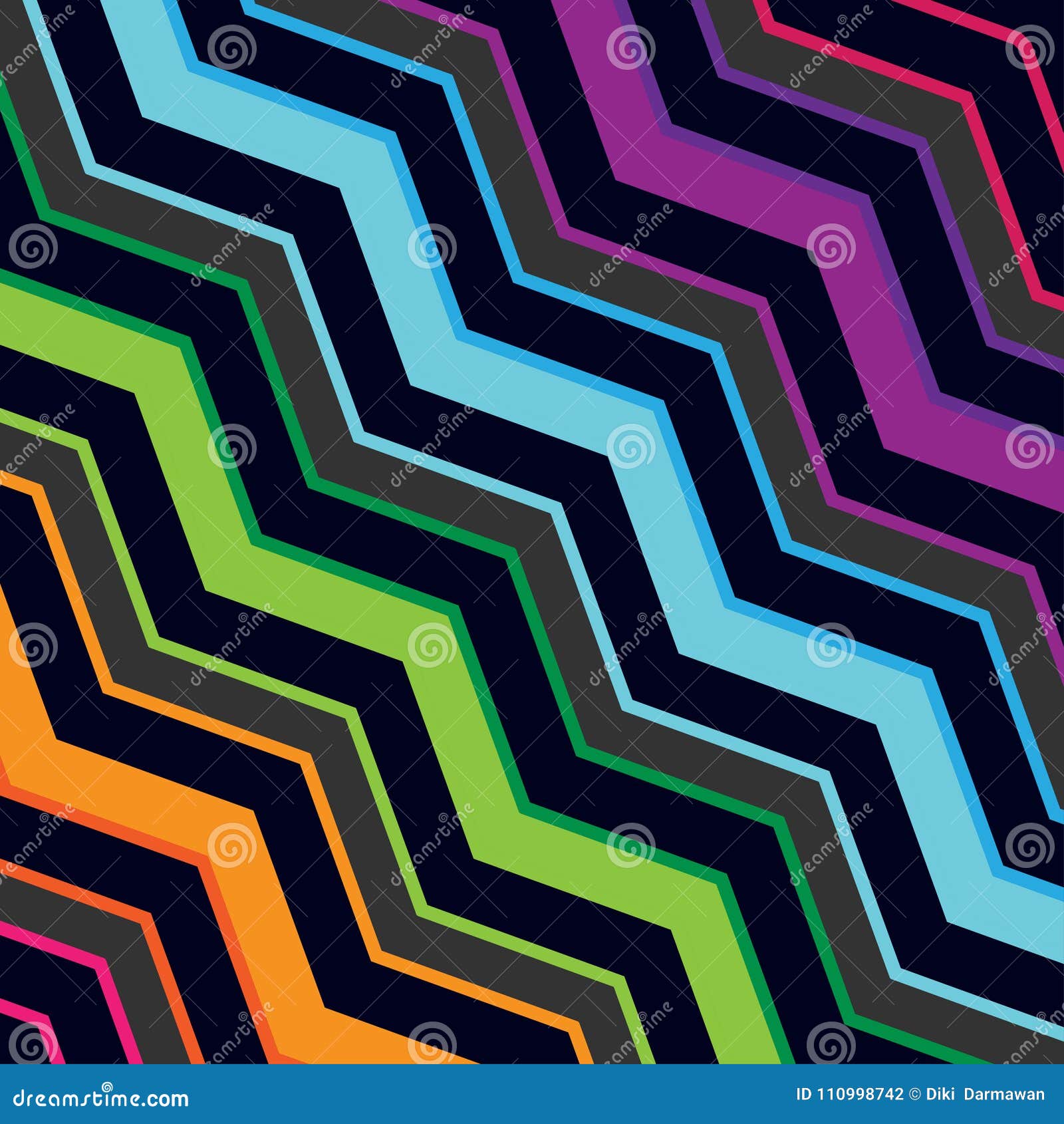 Geometric Zigzag Seamless Pattern Colorful Stock Vector - Illustration ...