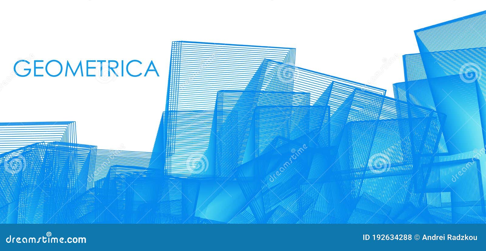 Geometrica. Blue Abstraction by Rectangles. Vector Graphics Stock ...