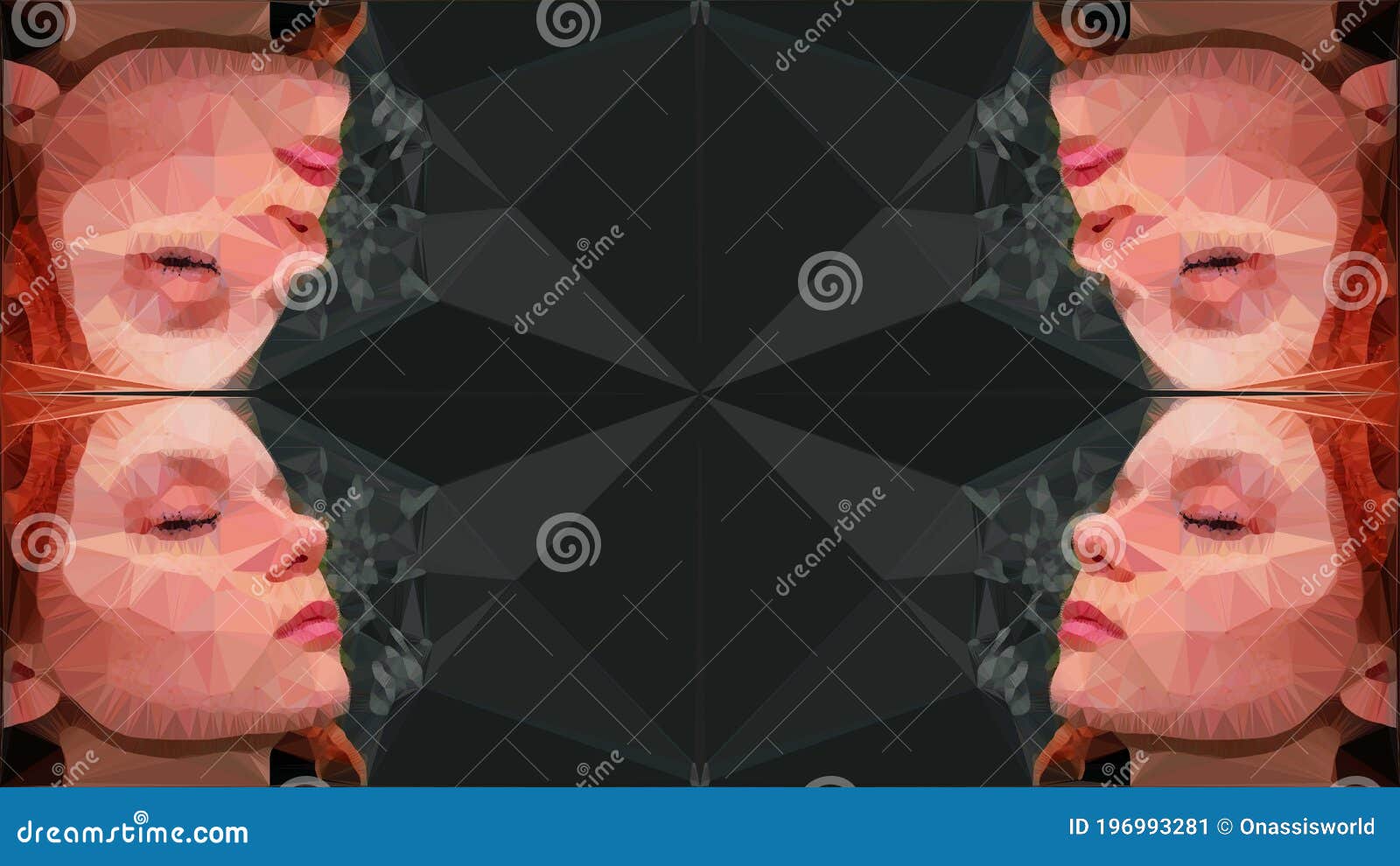 Geometrical Abstract Background Face Reflection Stock Image - Image of ...
