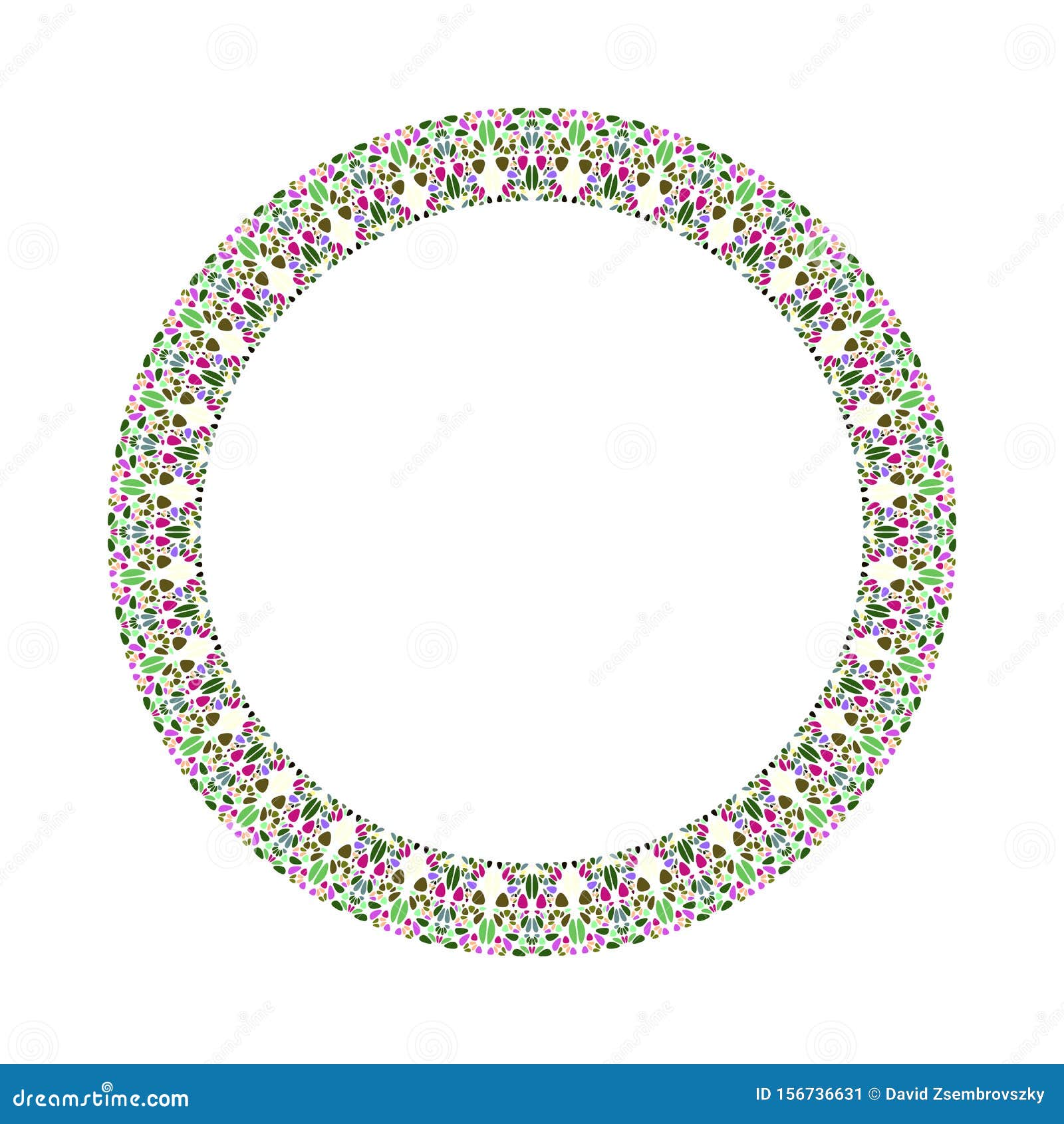 Geometrical Abstract Floral Frame - Round Vector Design Element Stock ...