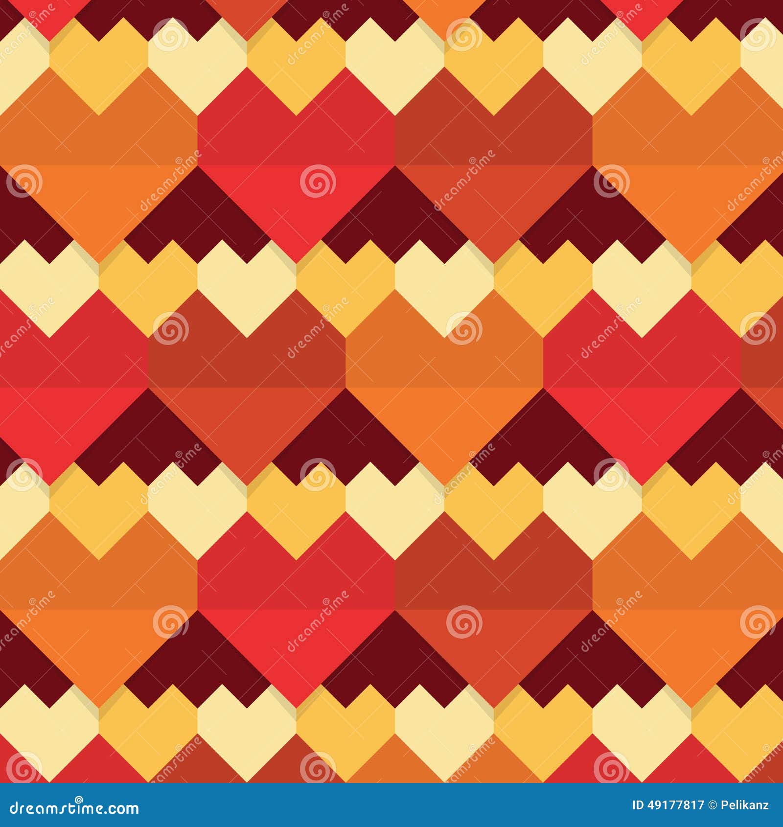 Geometrical Abstract Hearts Seamless Pattern Stock Vector ...