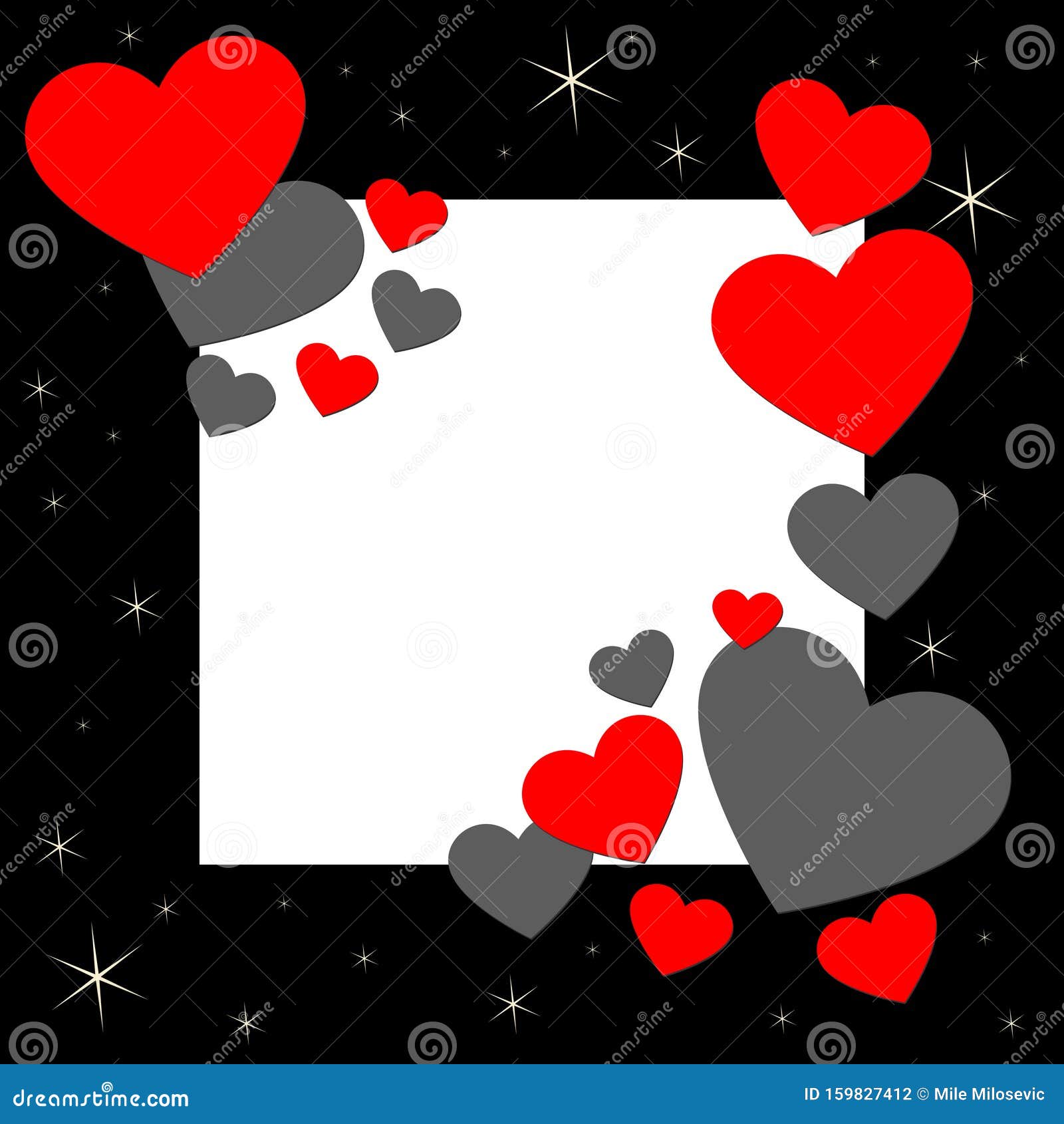 Abstract Photo Frame with Hearts Pattern Background, Vector Graphic ...