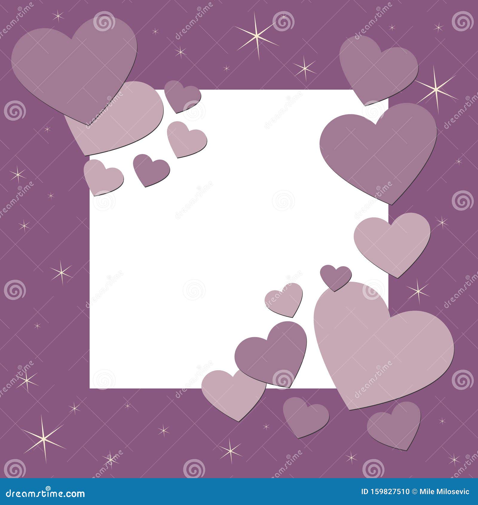 Abstract Photo Frame with Hearts Pattern Background, Vector Graphic ...