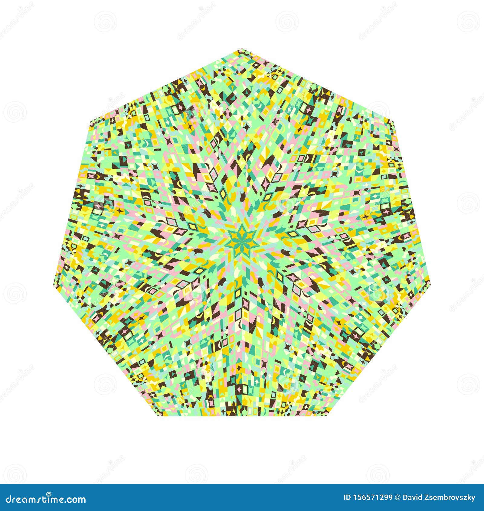 Geometrical Abstract Tiled Mosaic Heptagon Symbol Template Stock Vector ...