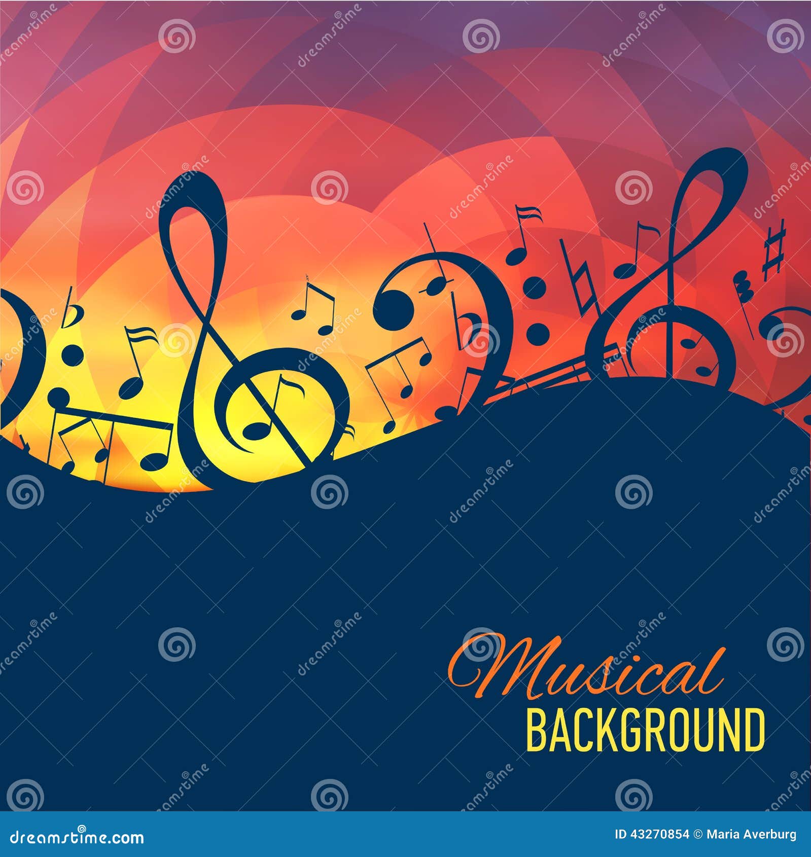 Geometrical Background with Music Notes and Key. Stock Vector ...