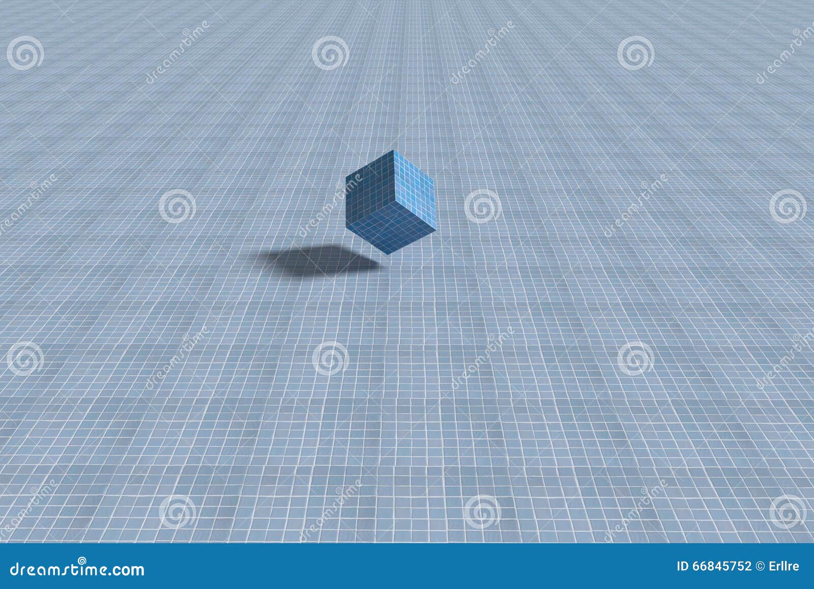 Geometrical Cube on Mosaic Surface Stock Illustration - Illustration of ...