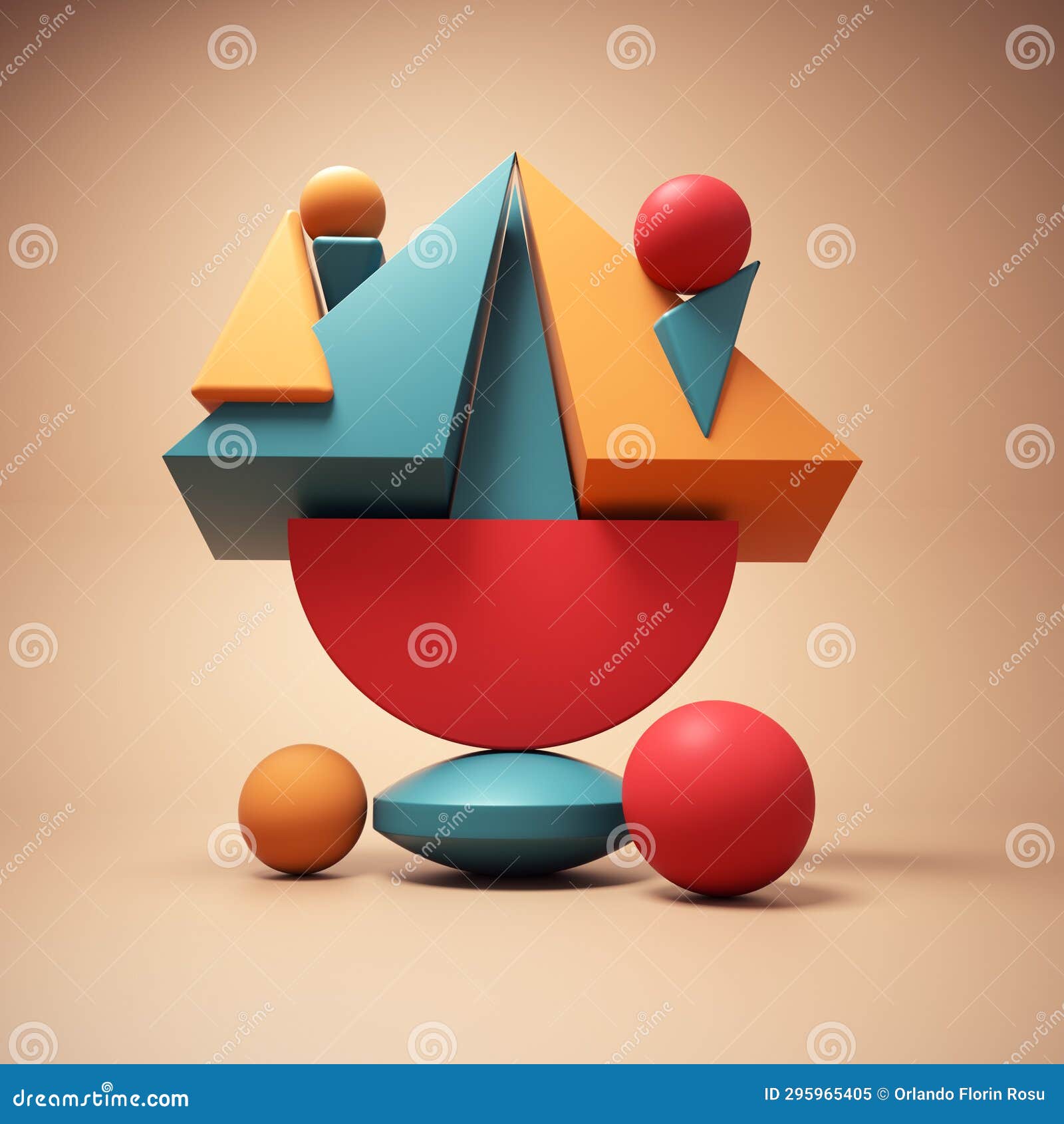 Geometrical Elements on Balance Stock Illustration - Illustration of ...