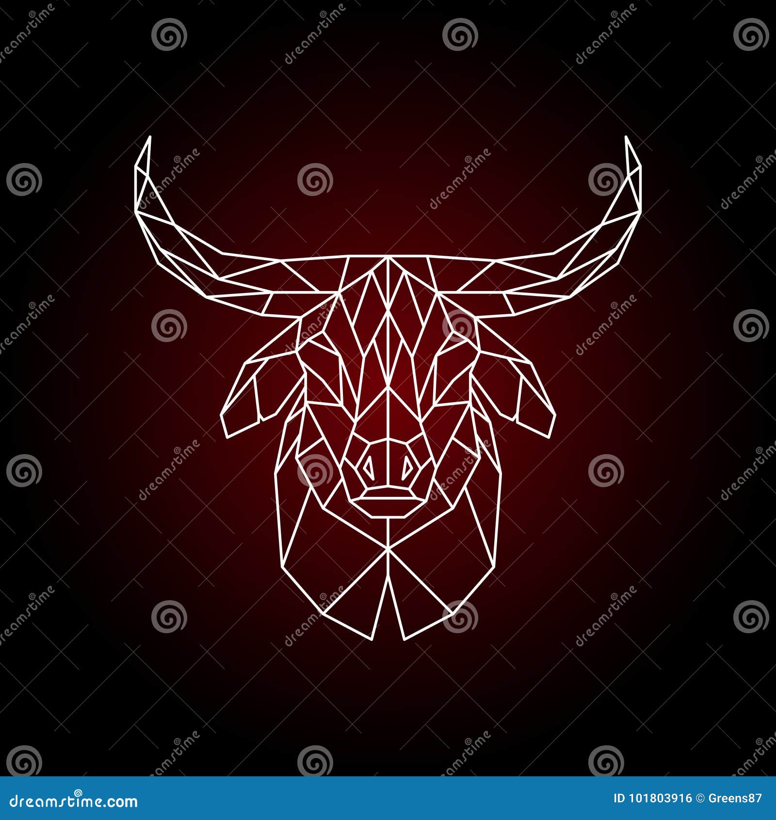 Geometrical Head of a Bull. Stock Vector - Illustration of mountain ...