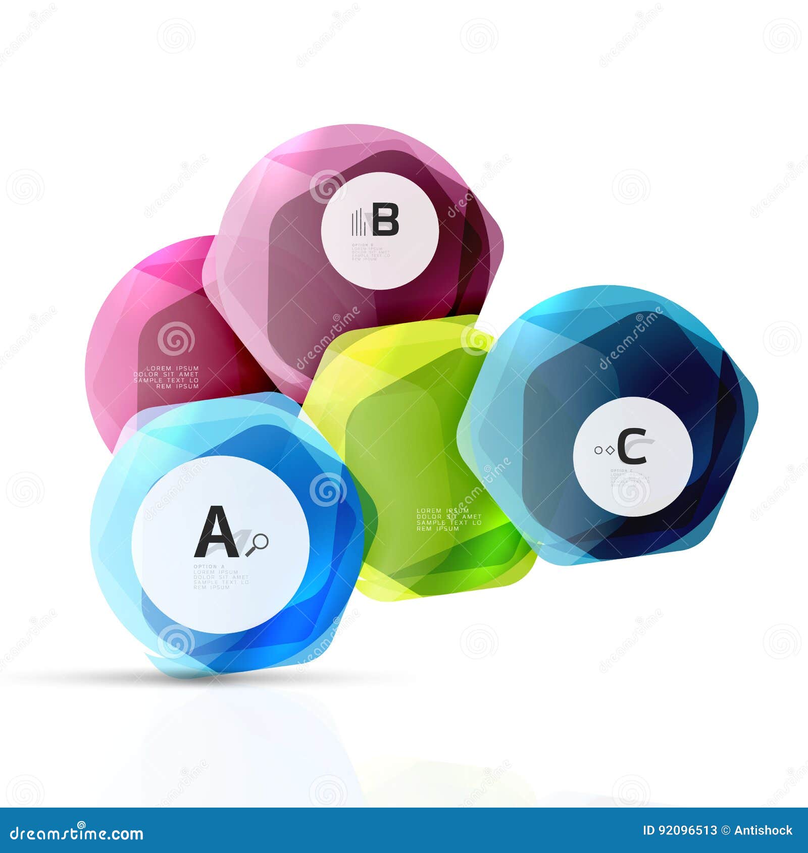 Geometrical Hexagon Aqua Elements Stock Vector - Illustration of glow ...