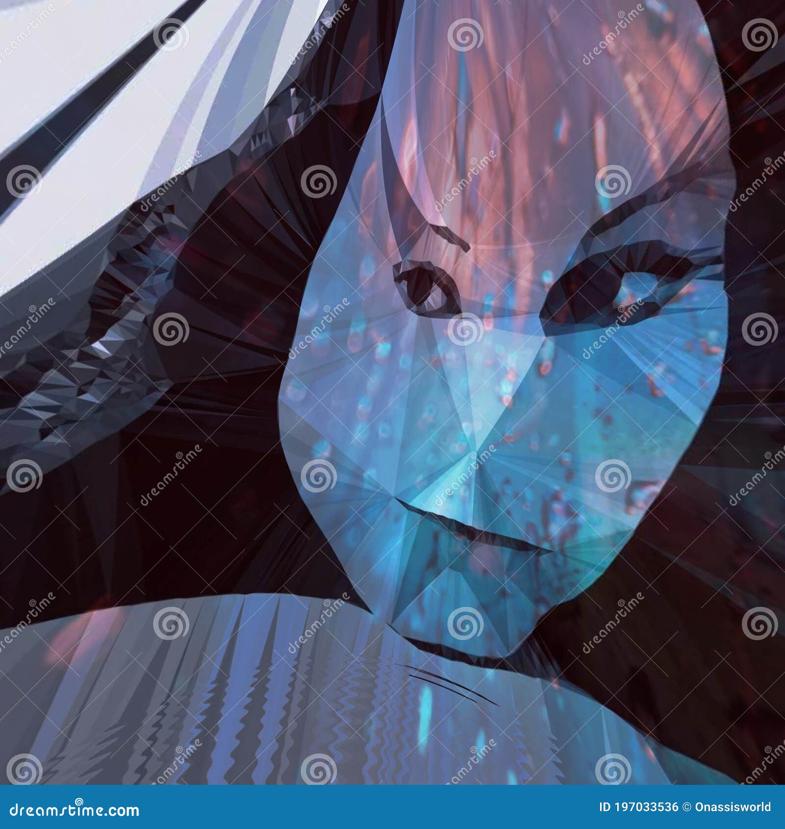 Geometrical Human Face Abstract Background Stock Illustration ...