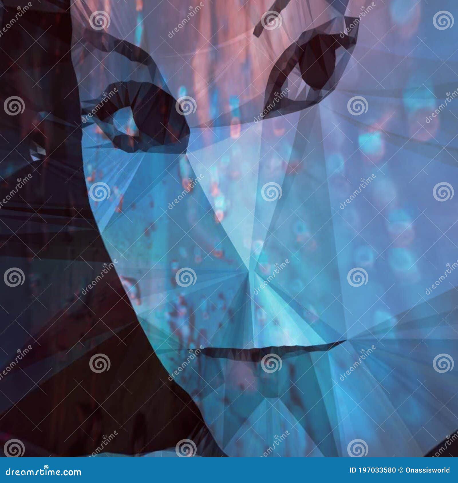 Geometrical Human Face Abstract Background Stock Illustration ...