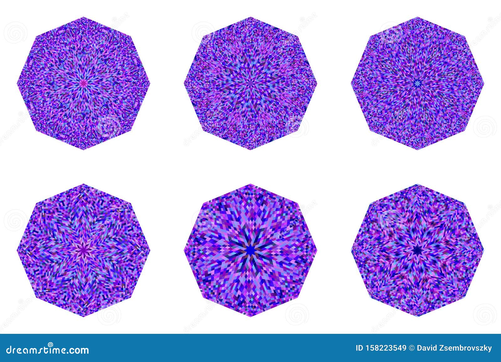 Geometrical Isolated Abstract Mosaic Octagon Logo Template Set Stock ...