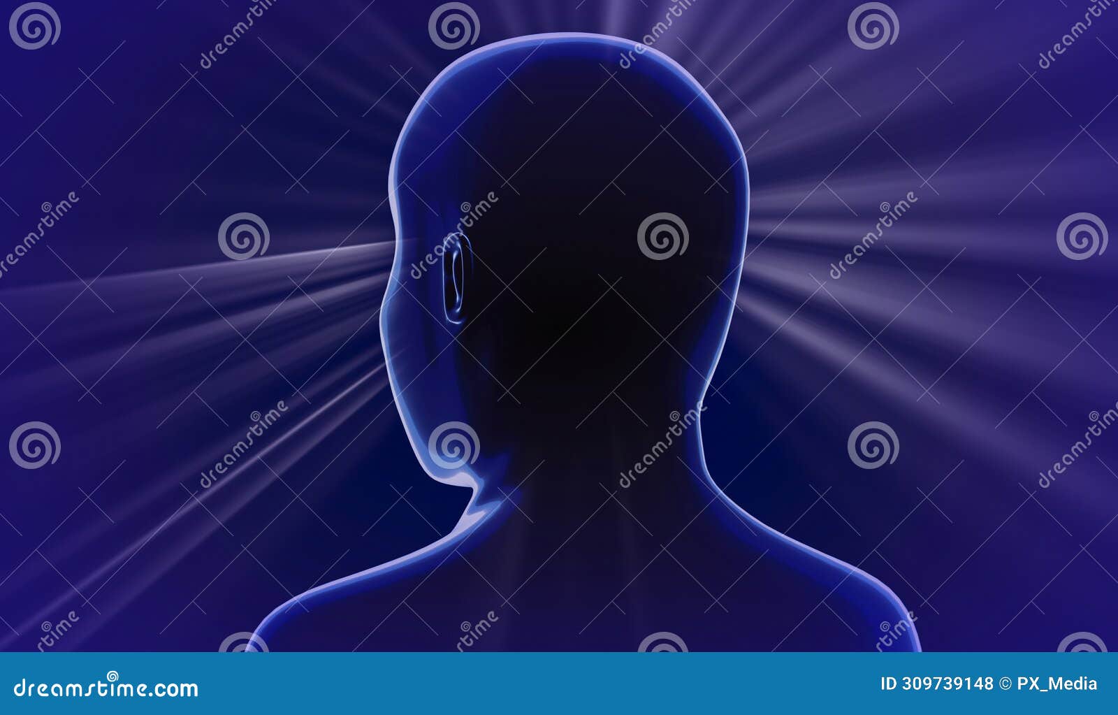 Geometrical Man Face and Rays of Light Stock Illustration ...