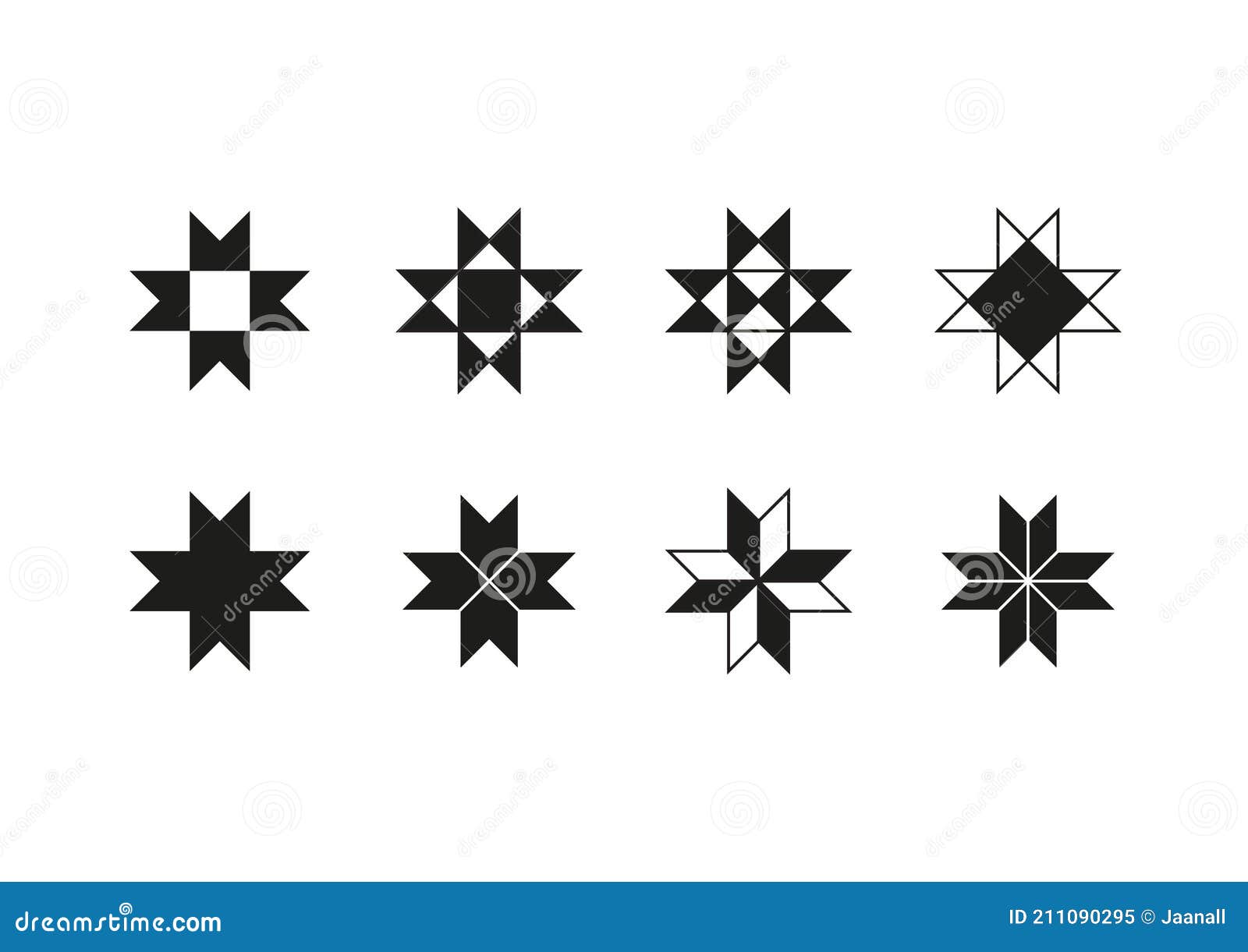Different Versions of Octagram Shapes and Symbols. Stock Vector ...