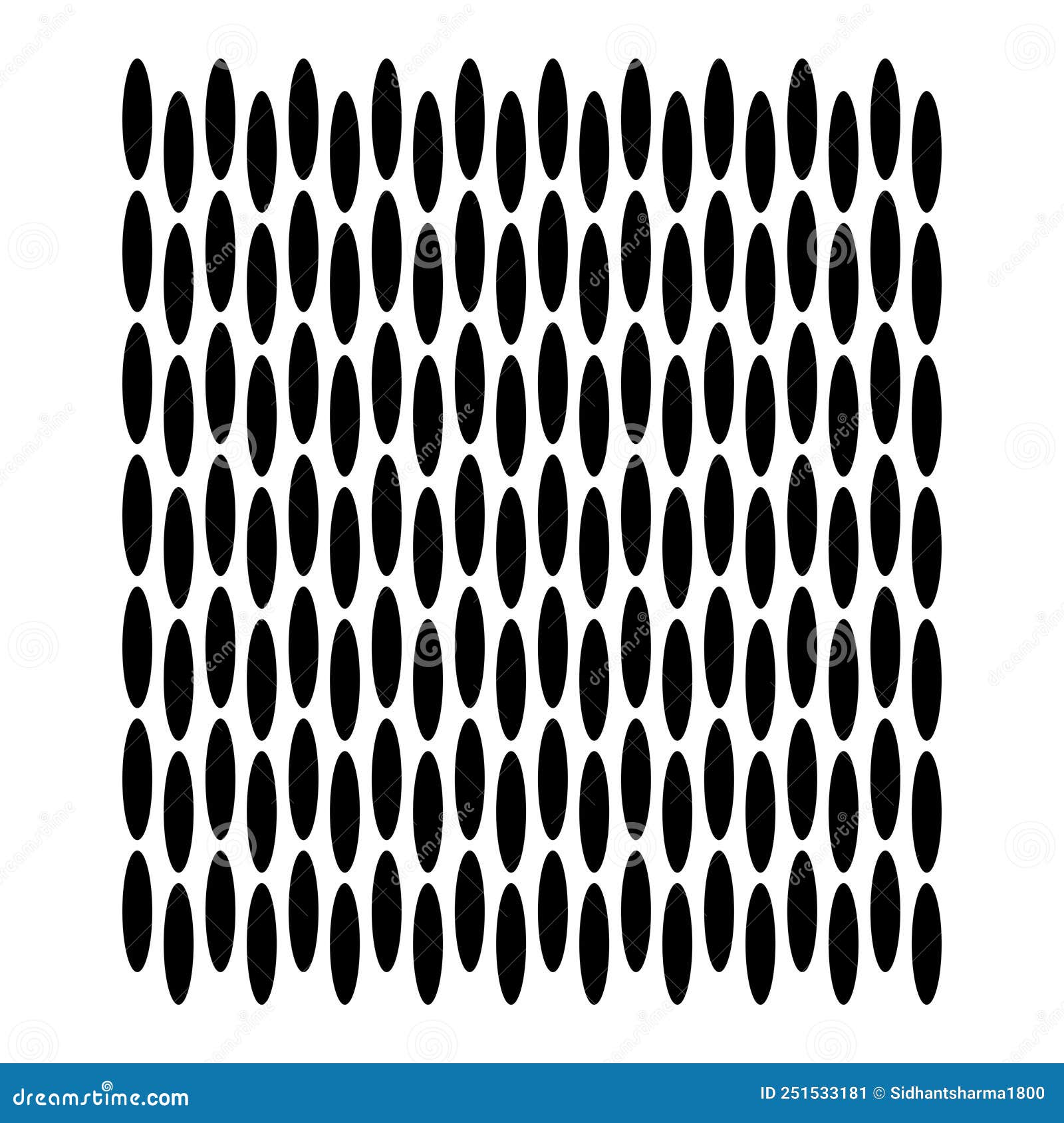 Geometrical Oval Shape Blacked Repeated on White Background Vector ...