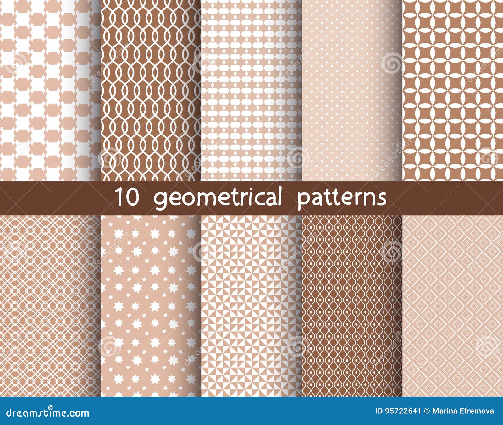 10 Geometrical Patterns, Pattern Swatches, Vector. Stock Vector ...
