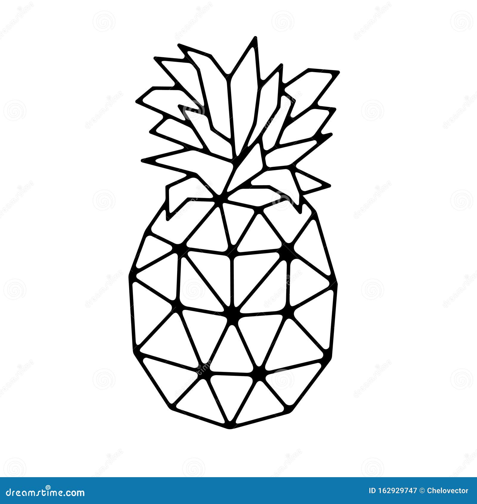 Geometrical Polygonal Pineapple. Vector Illustration. Stock Vector ...