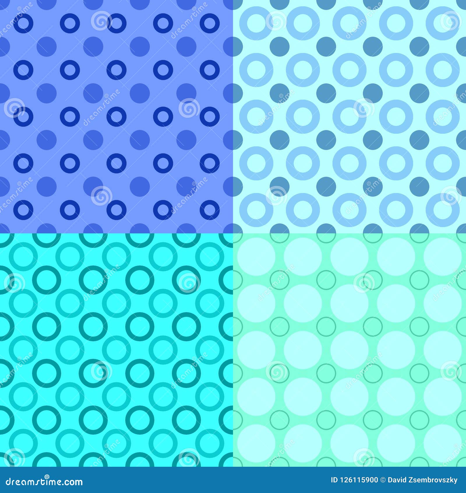 Repeating Pattern Set Vector Circle Background Designs Stock Vector