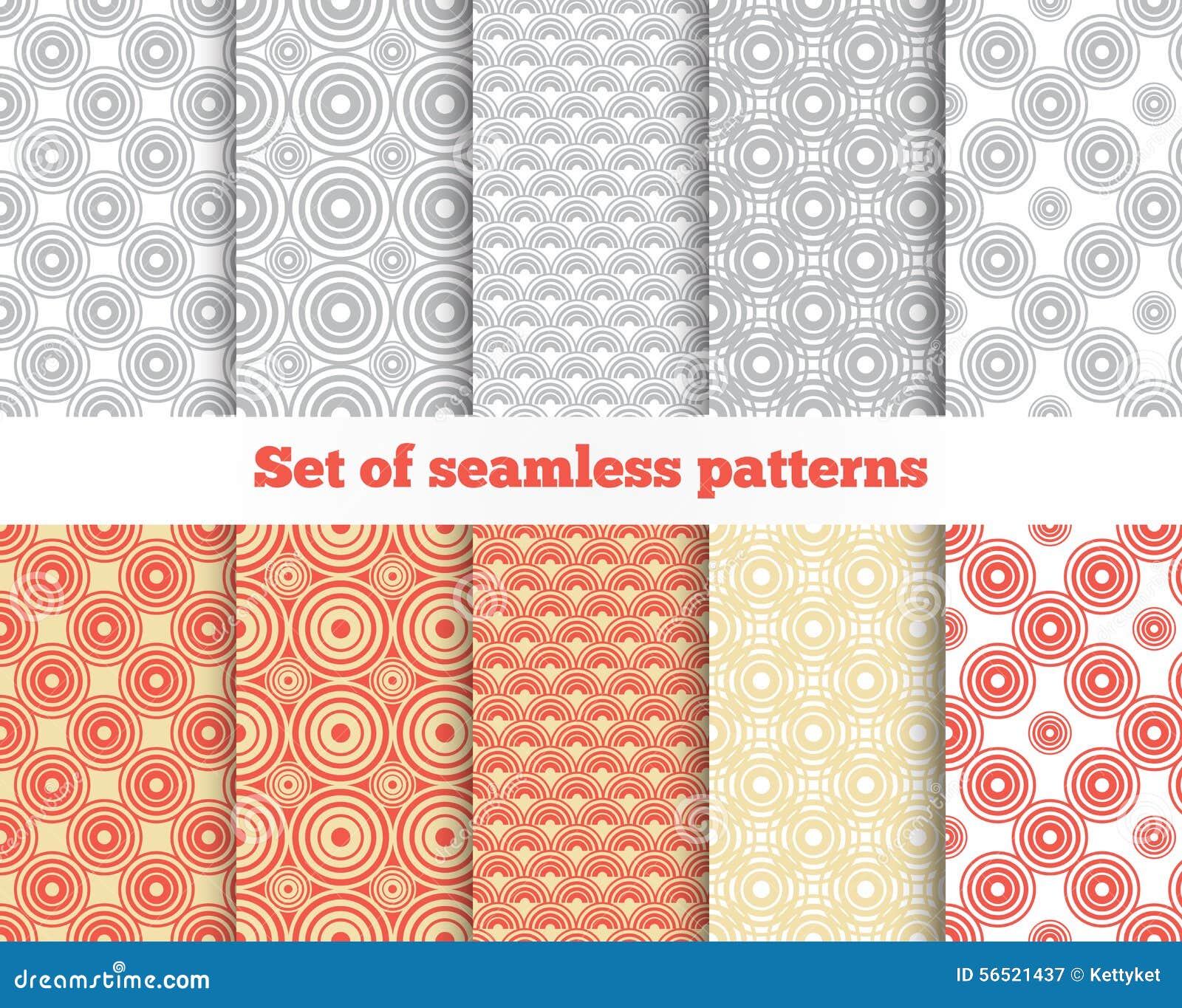 Geometrical Seamless Pattern. Gray, Red, Yellow Stock Vector ...