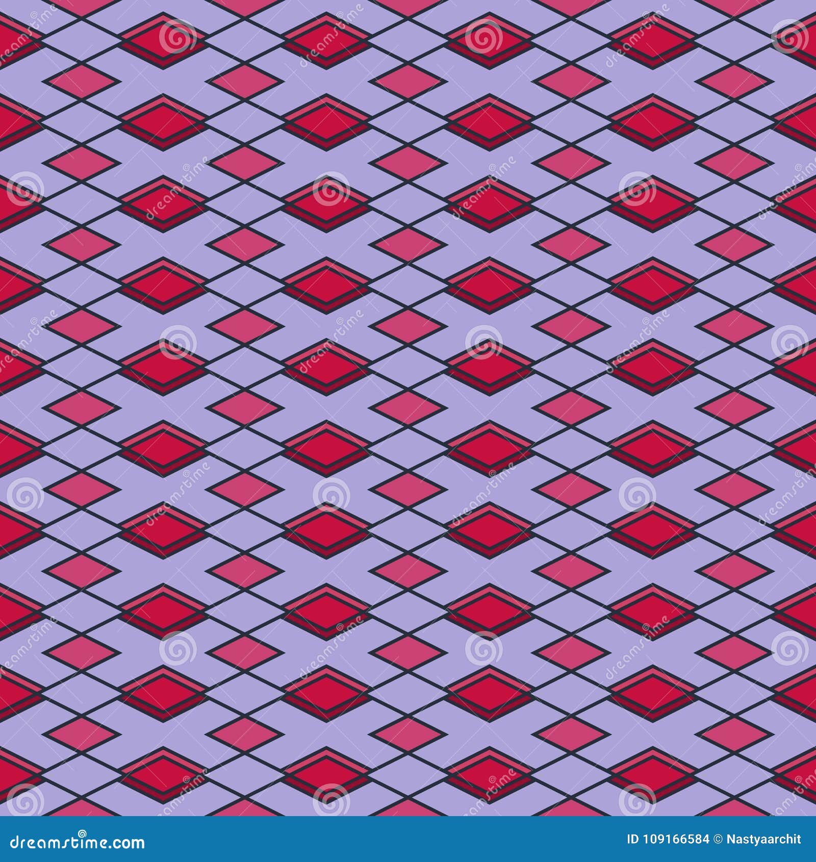 Geometrical Seamless Pattern Red and Blue with Rhombus Stock ...