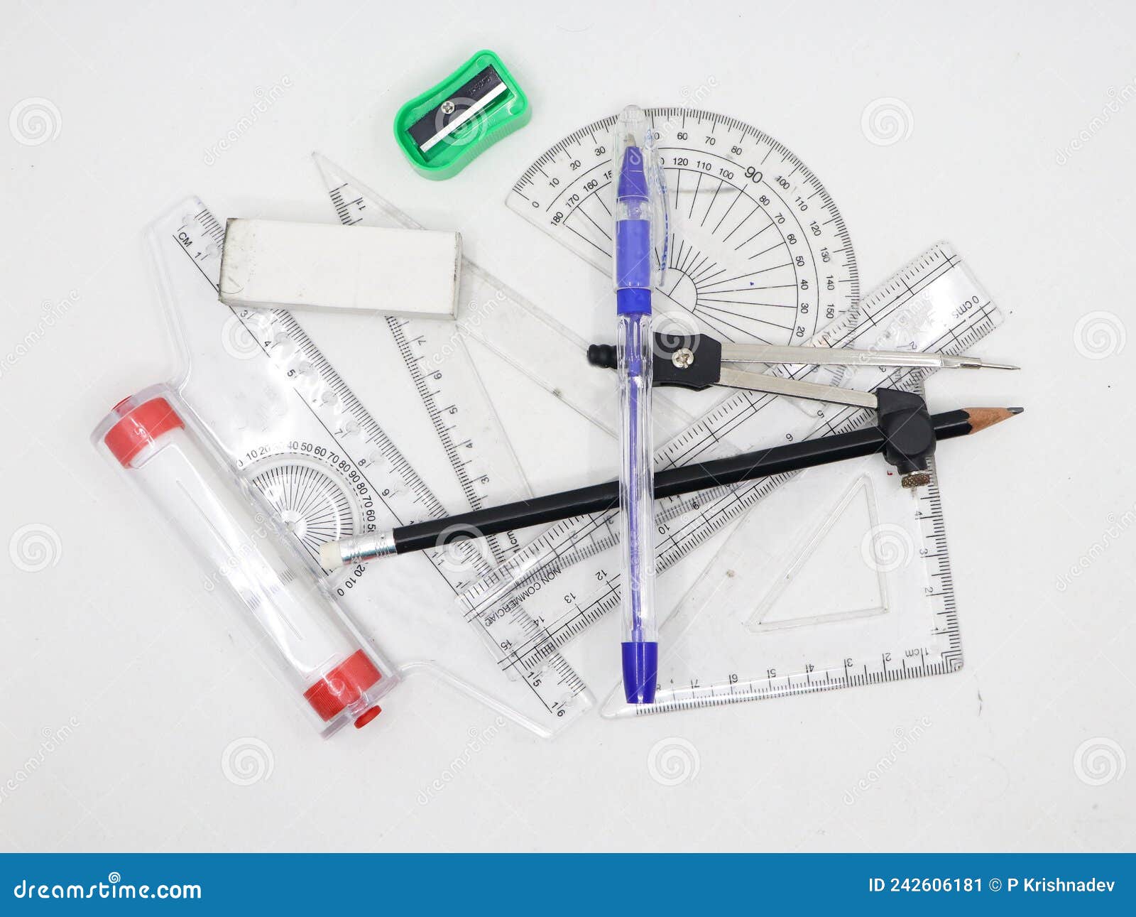 Geometrical Sketching Tools Stock Image - Image of multimedia, isolated ...