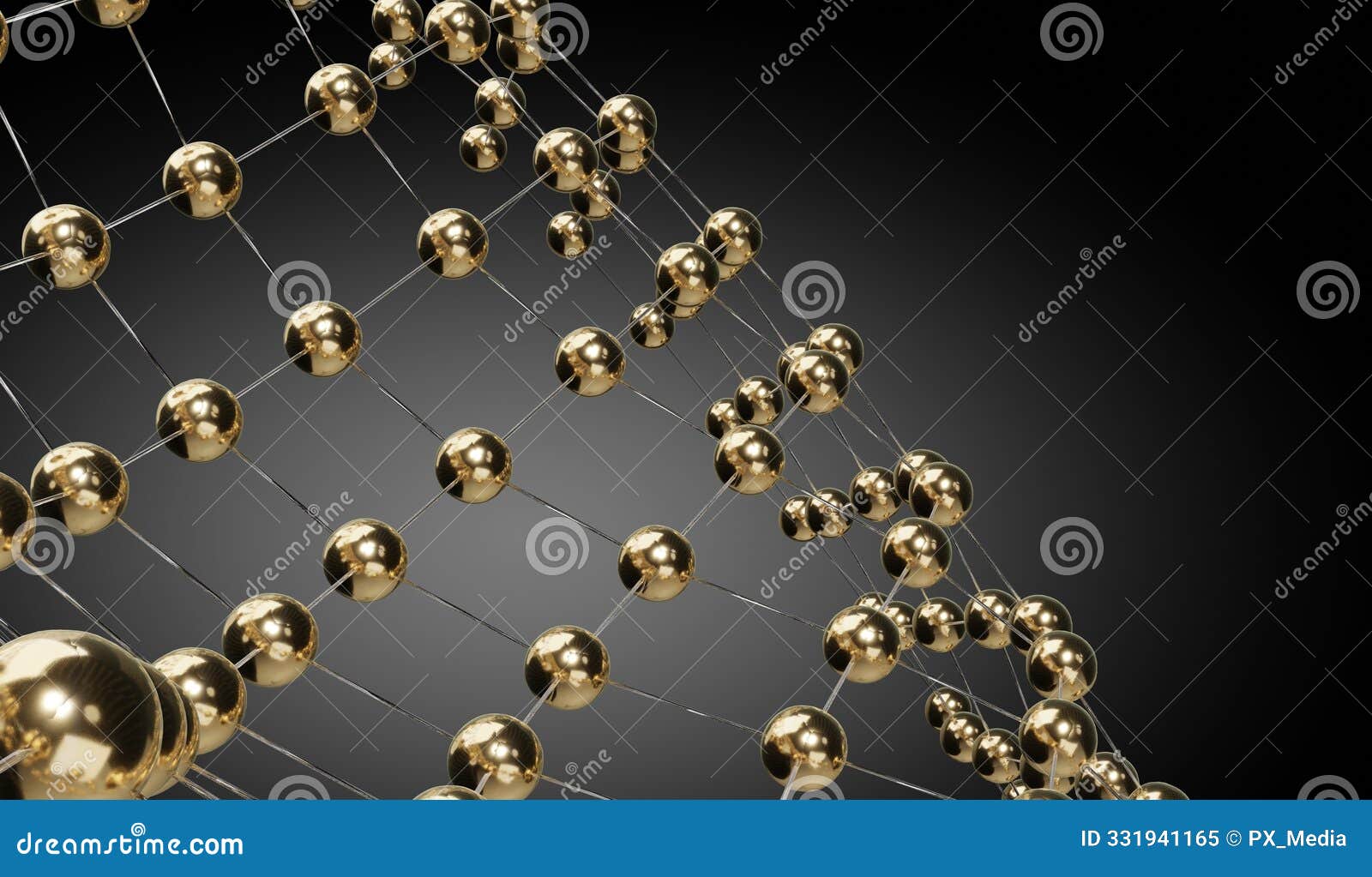 Geometrical Structure with Golden Spheres Editorial Image ...