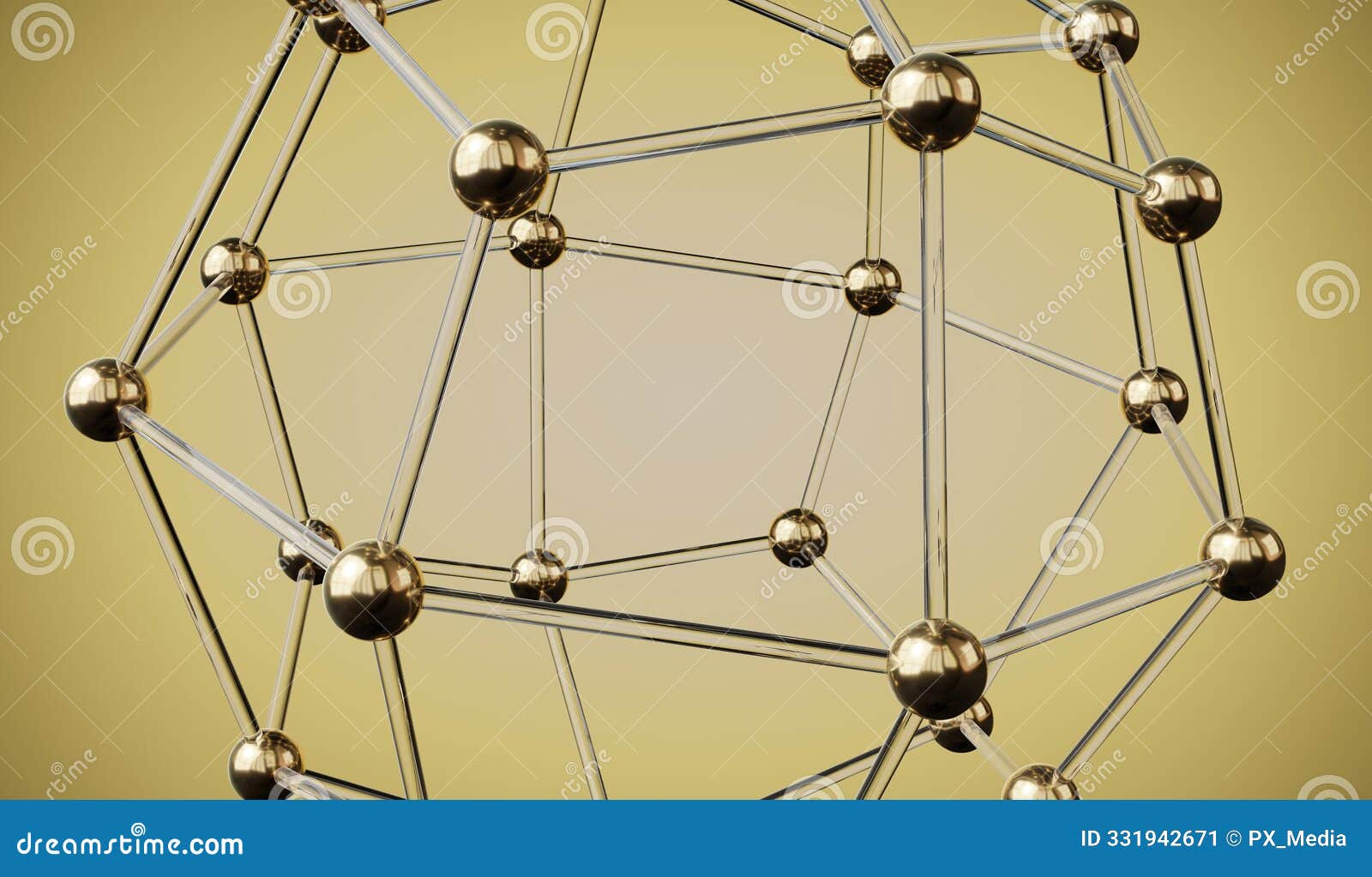 Geometrical Structure with Golden Spheres Editorial Photo ...