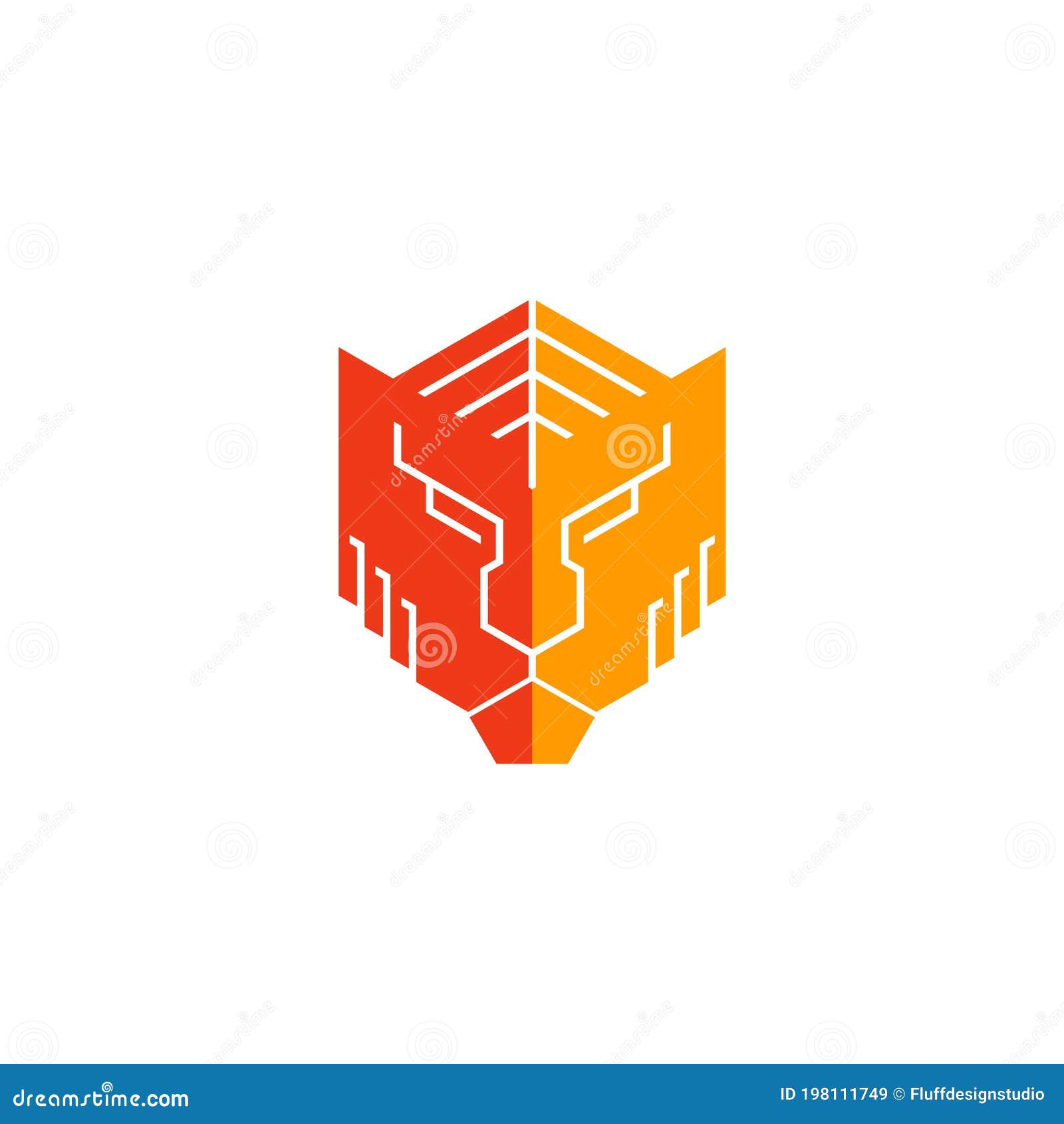 A Geometrical Tiger Face Logo Stock Vector - Illustration of flame ...
