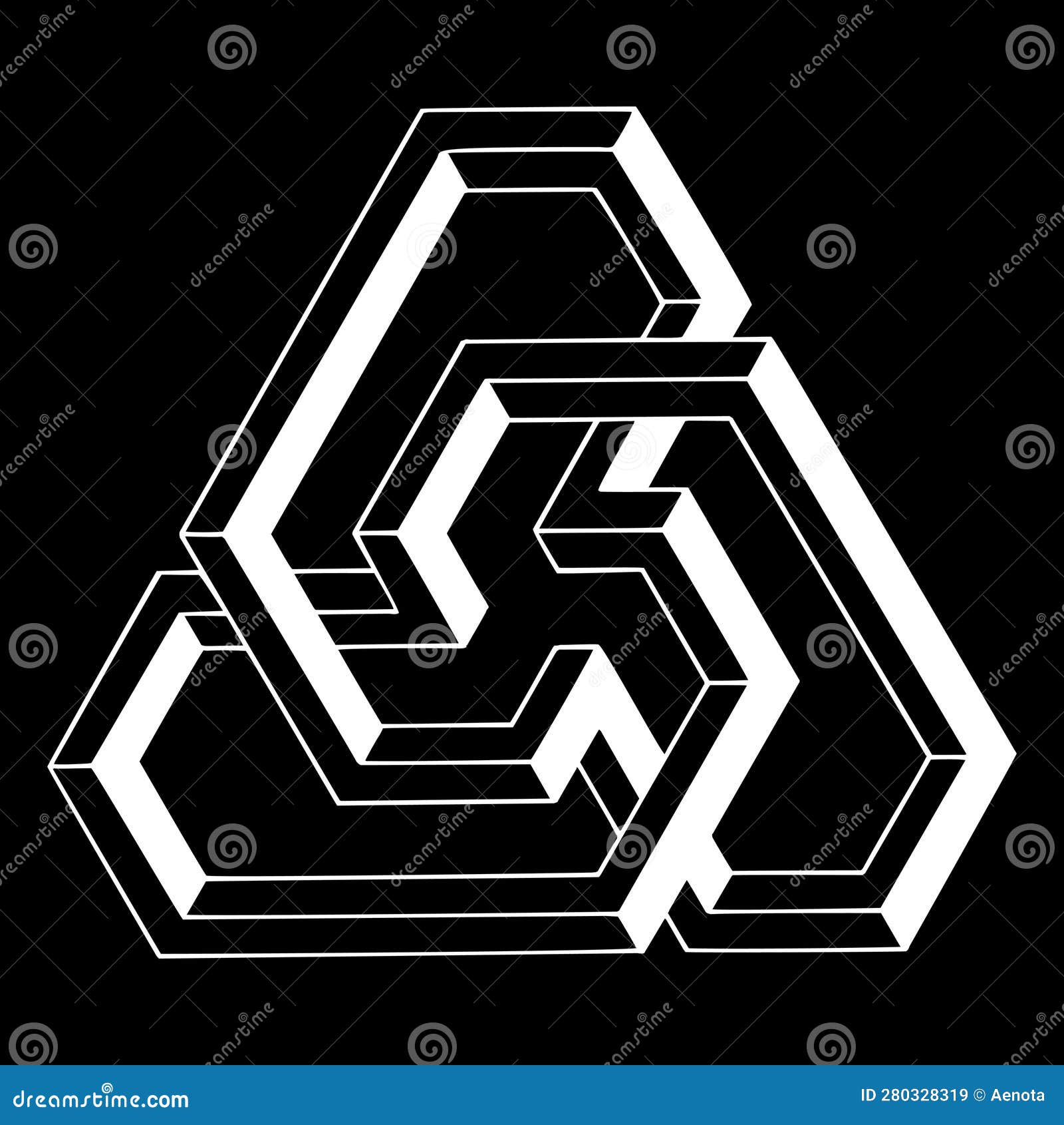 Geometrical Triangle Figure for Design Project on Black Stock Vector ...