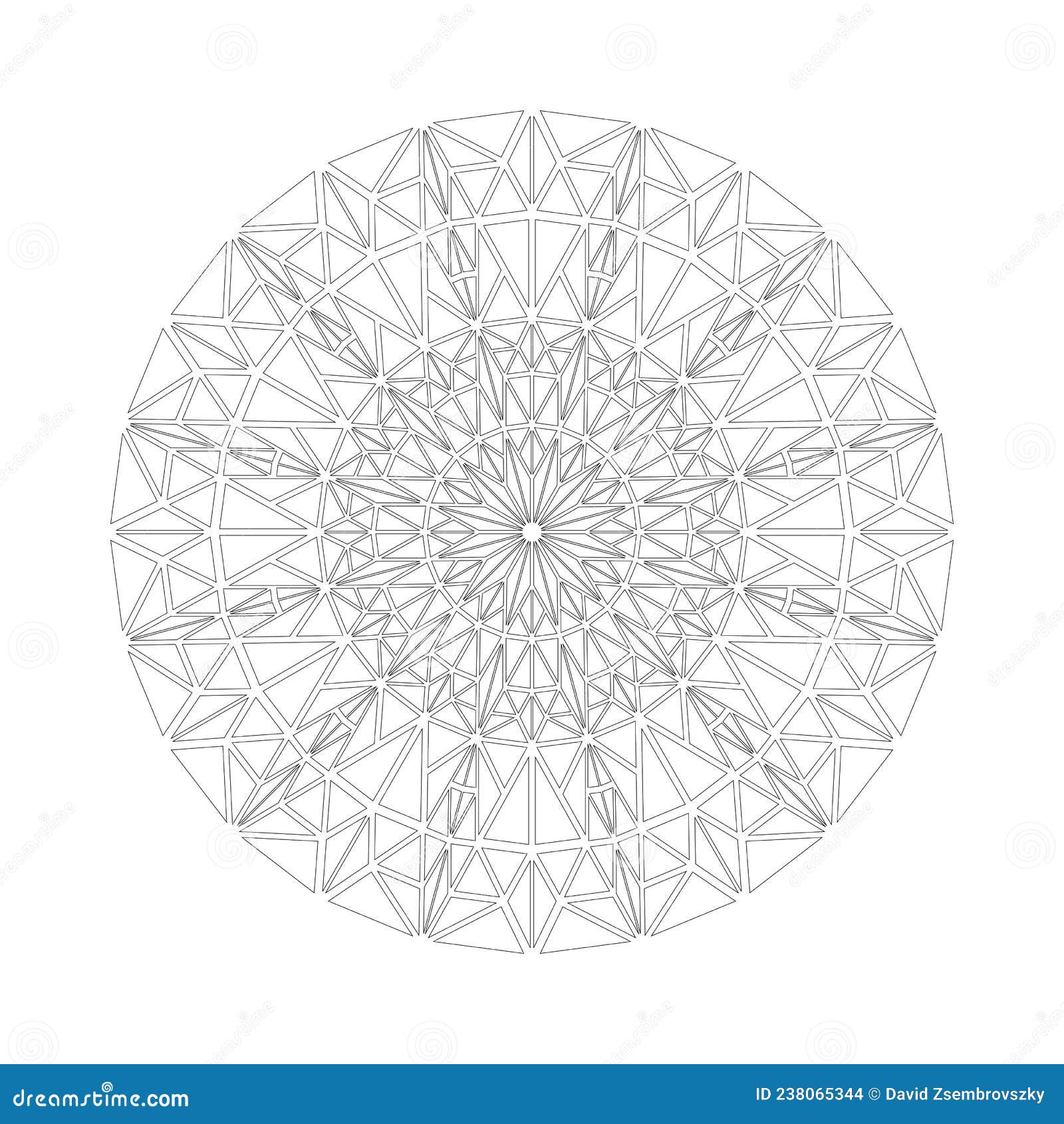 Geometrical Triangle Mosaic Mandala Pattern Coloring Page Design Stock ...