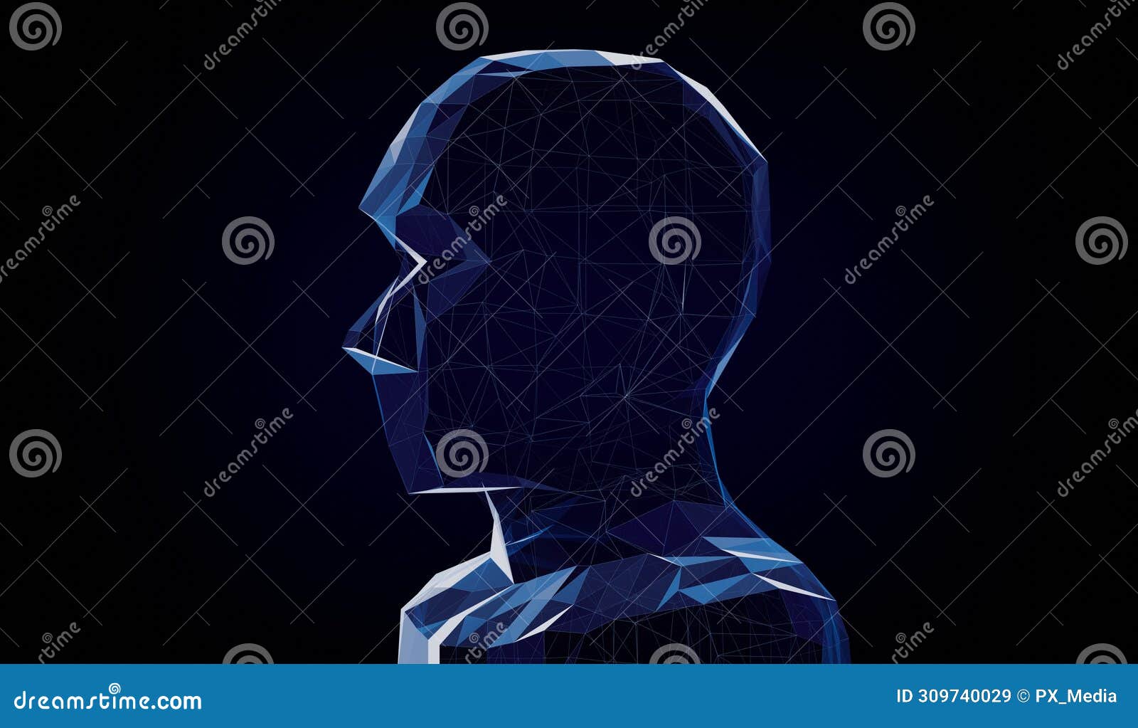 Geometrical Wireframe Man Face Stock Illustration - Illustration of ...