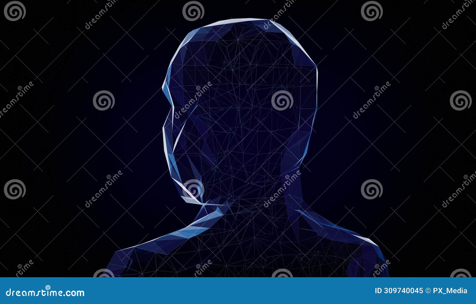 Geometrical Wireframe Man Face Stock Illustration - Illustration of ...