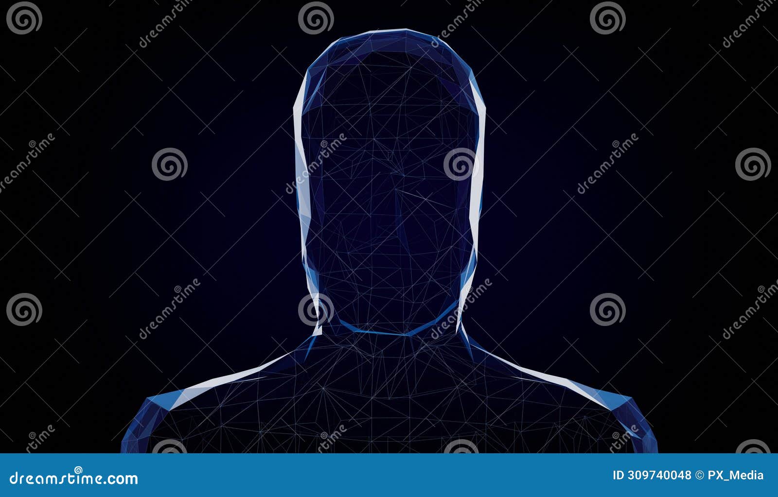 Geometrical Wireframe Man Face Stock Illustration - Illustration of ...