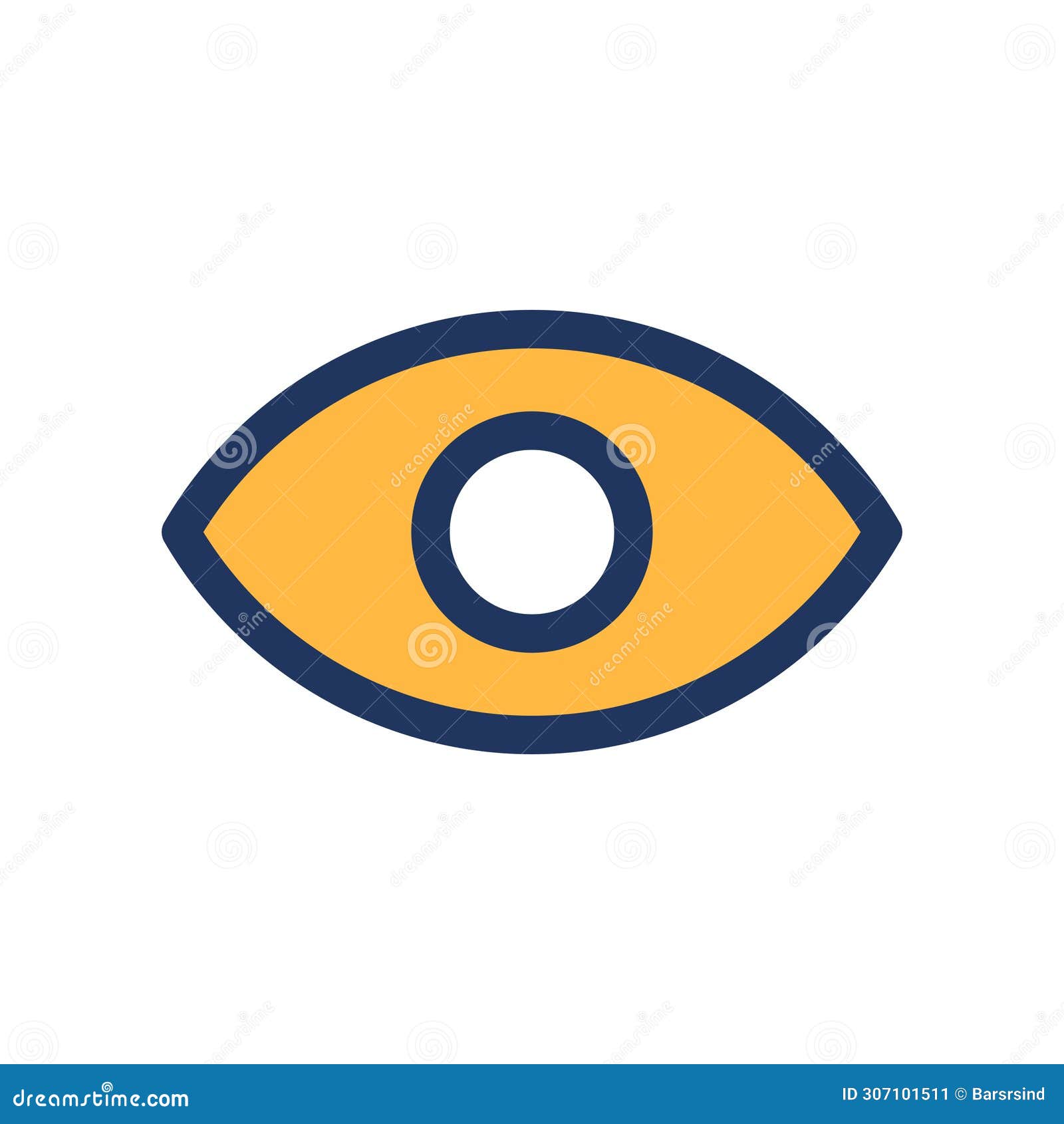 Geometrically Correct Eye Yellow Eyeball Stock Vector - Illustration of ...