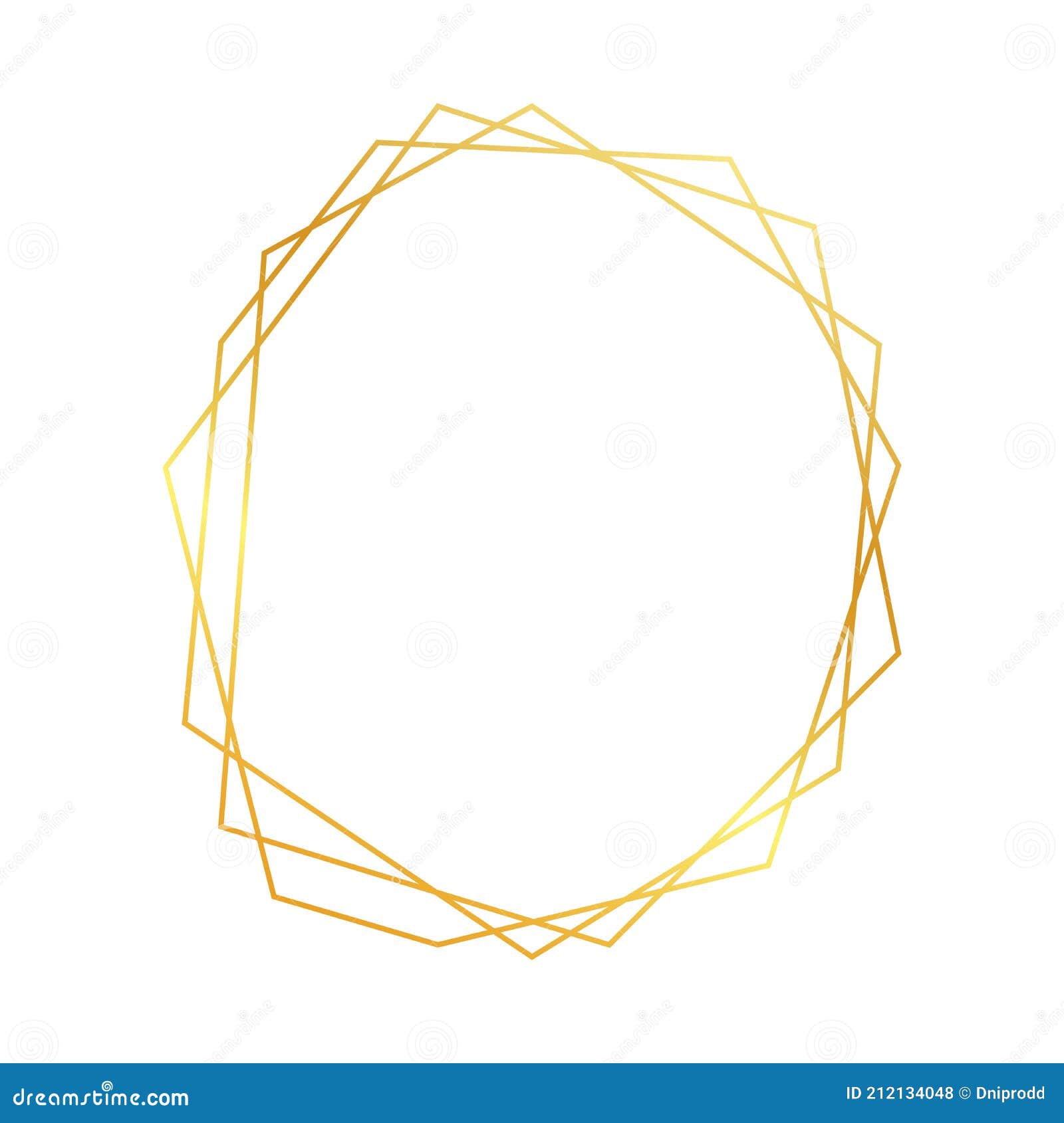 Gold Geometric Polygonal Frame with Shining Effects Stock Vector ...