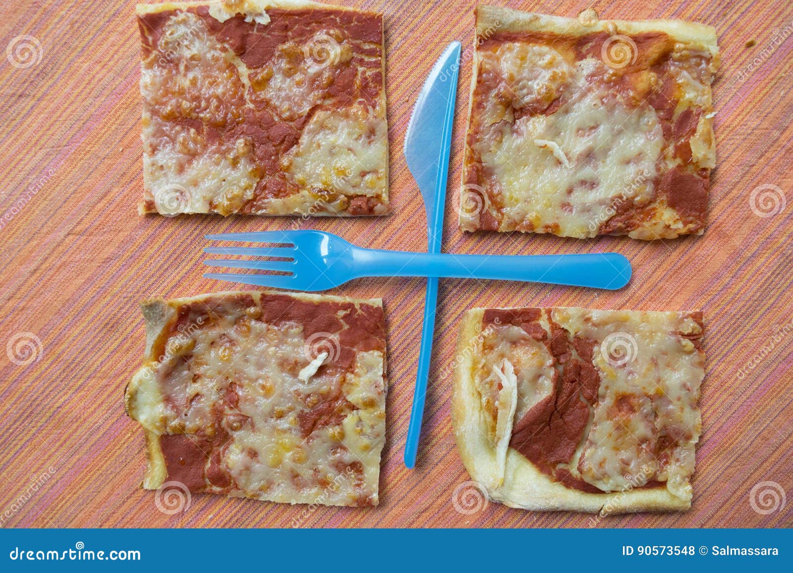 Geometries with Pieces Pizza and Cutlery Stock Photo - Image of ...