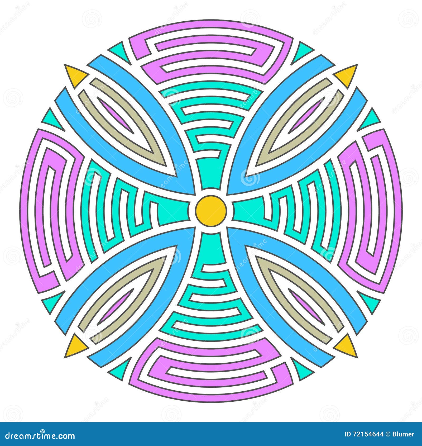 Geometrisch rond ornament vector illustratie. Illustration of ...