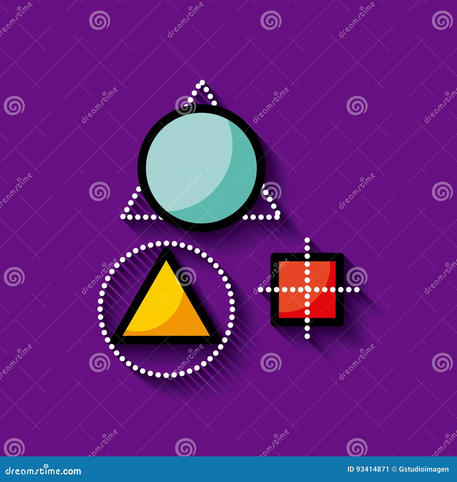 Geometrische Zahlen Mathe Oder Intelligenzkonzeptbild Vektor Abbildung ...