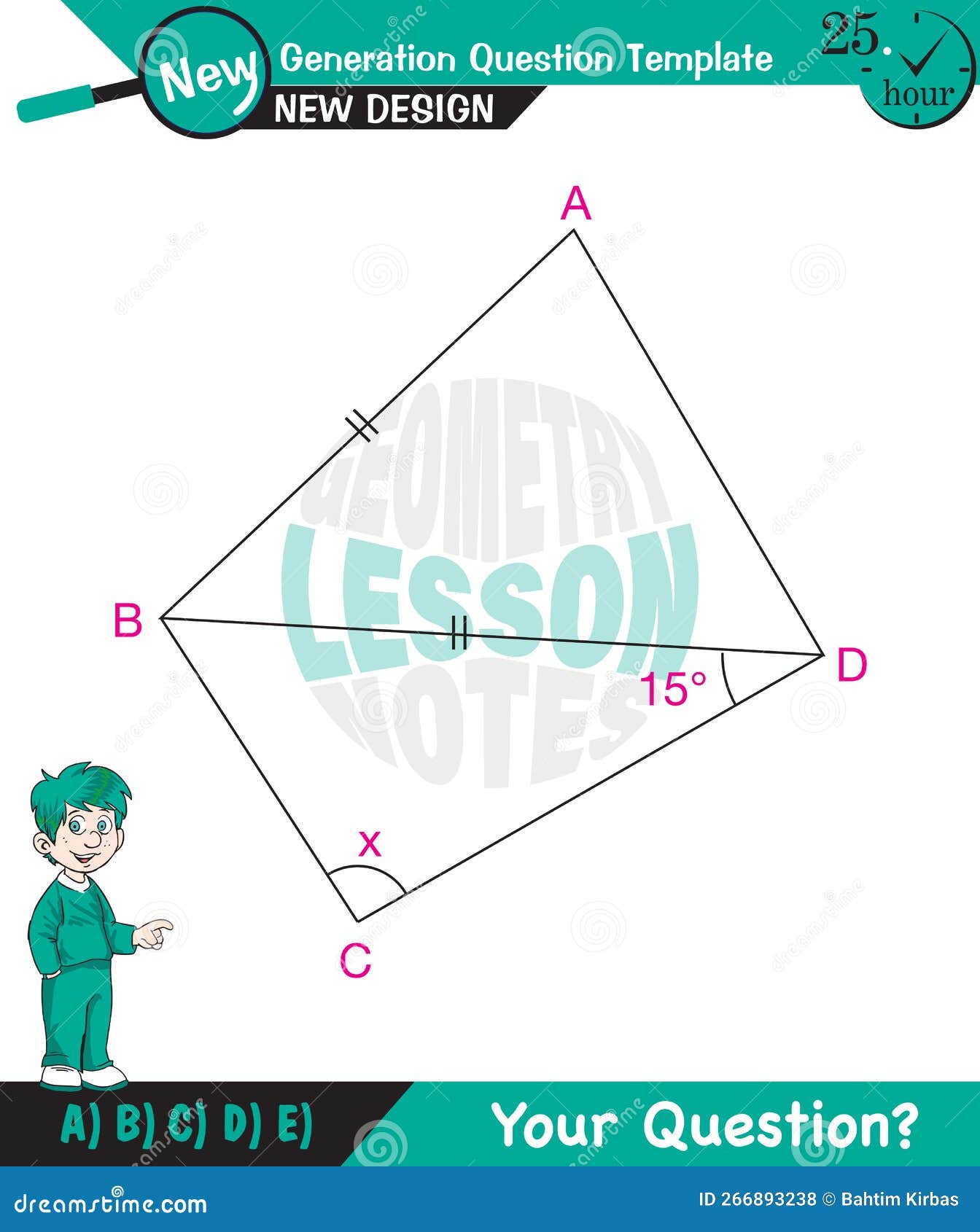 Geometry, Angles in Triangles, Special Triangles, Next Generation Question Template, Eps Stock ...