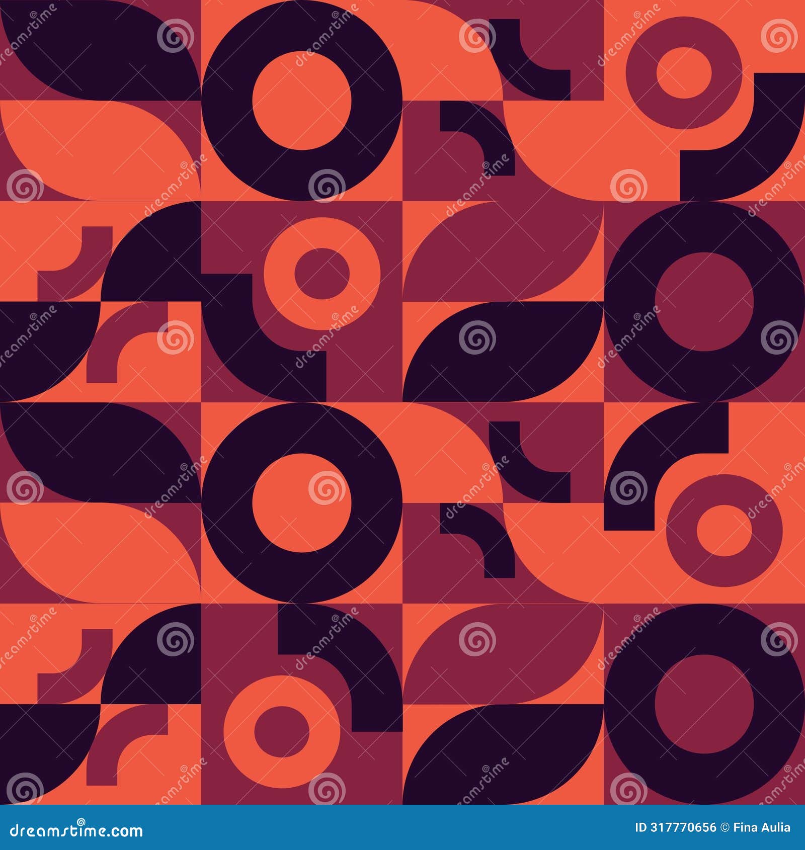 Geometry Abstract Circle Theme Seamless Pattern Stock Illustration ...