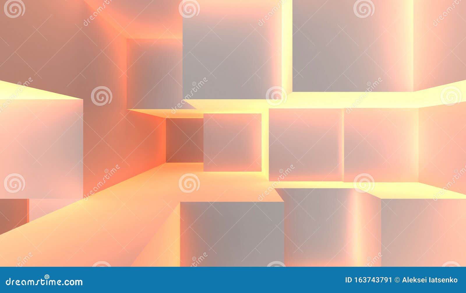 Geometry Abstract Light Scene Background 3d Render Stock Illustration ...