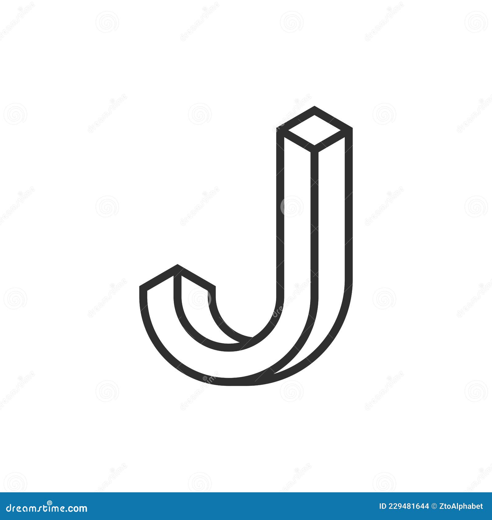 Optical Illusion Letters J Geometric Logo Stock Vector - Illustration ...