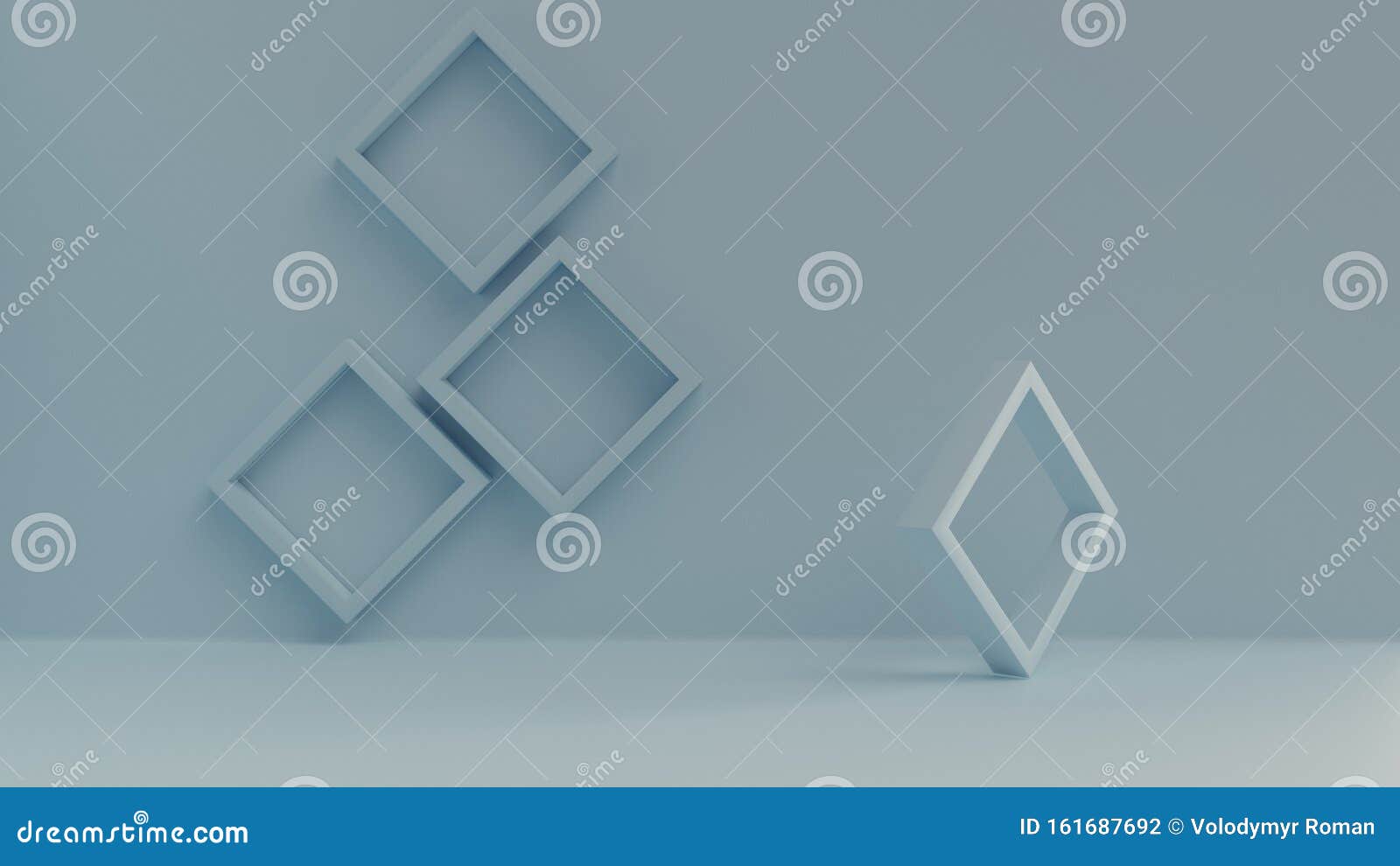 Geometry Basic Geometric Shapes Composition Blue Scene Stock ...