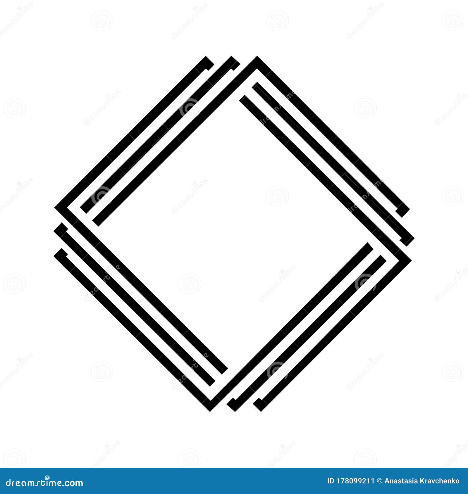 GEOMETRY BLACK RECTANGLE Vector Logo Lines on White Transparent ...